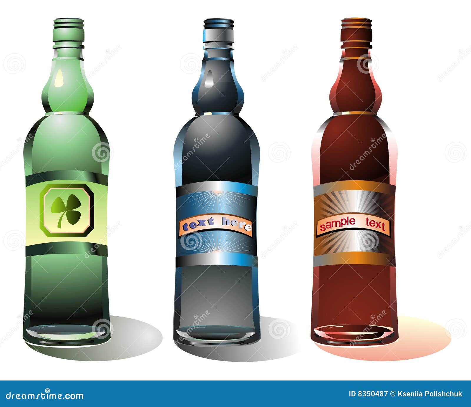 Conjunto De Botellas Del Vector Ilustración del Vector - Ilustración de ...