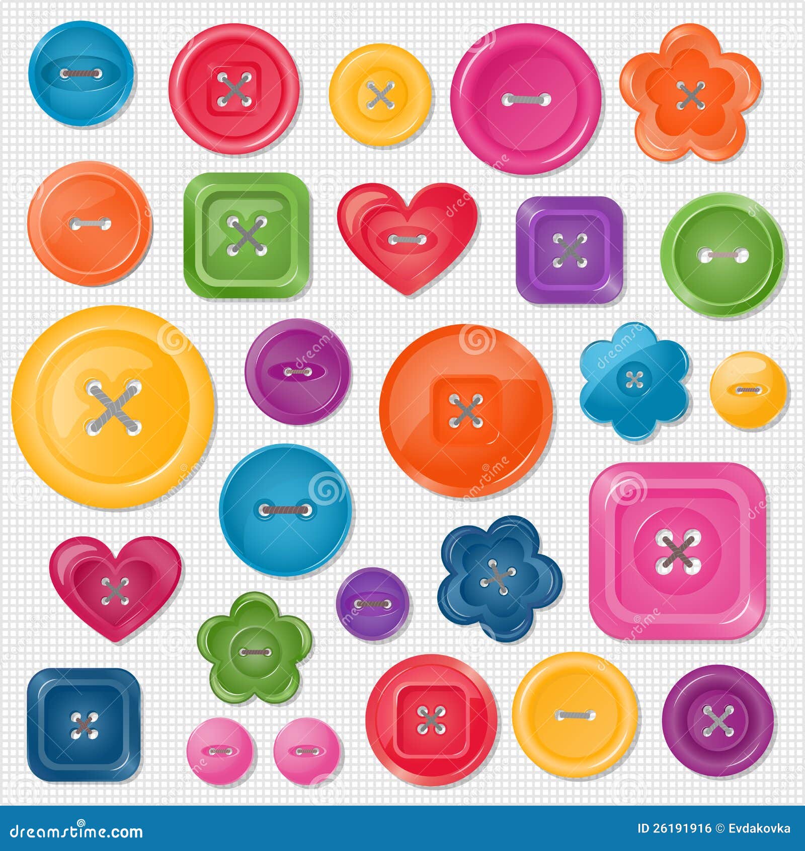 Conjunto De Botones Coloreados Del Vector Ilustración del Vector ...