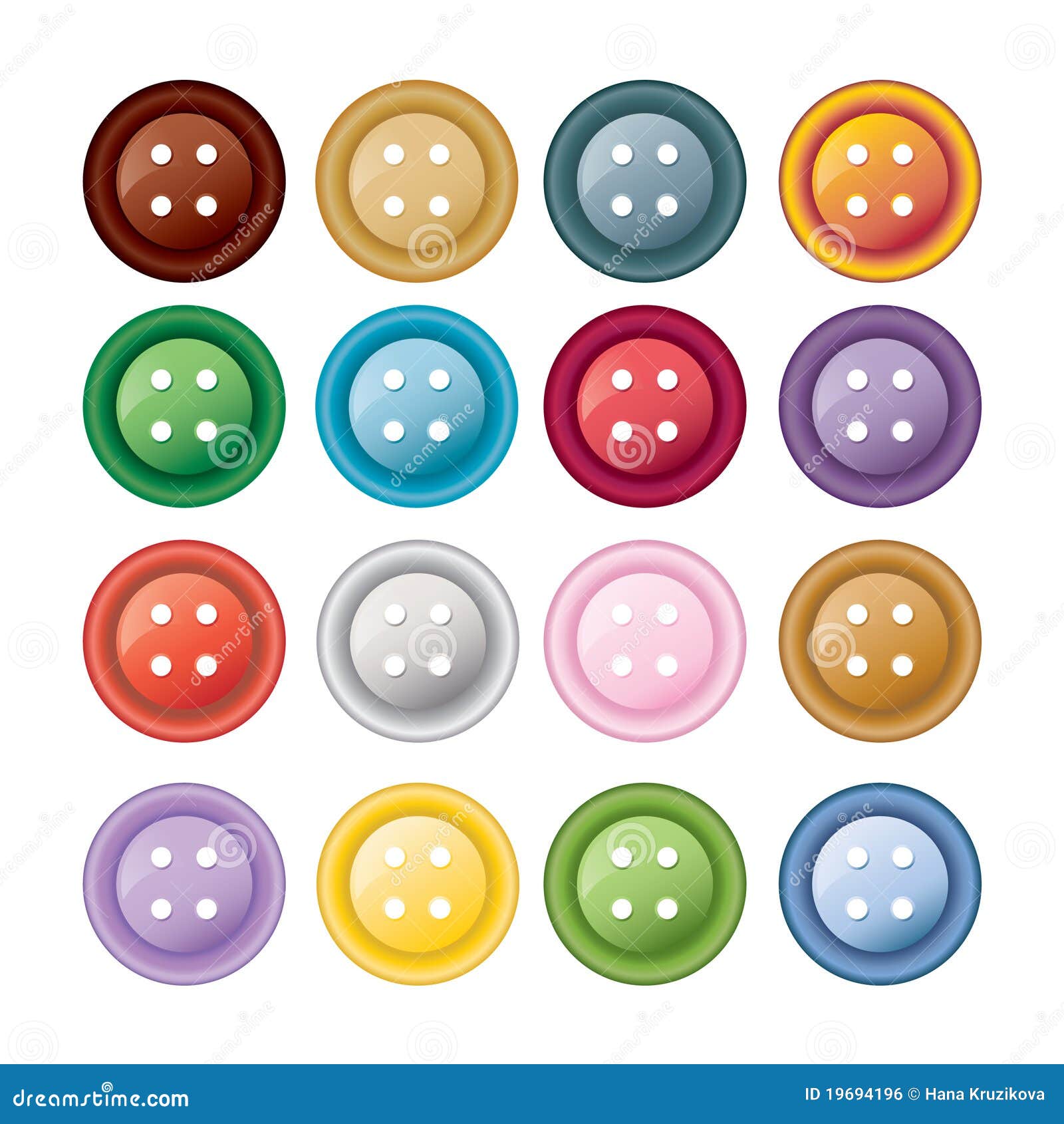 Conjunto De Botones De Costura Coloridos Ilustración del Vector ...