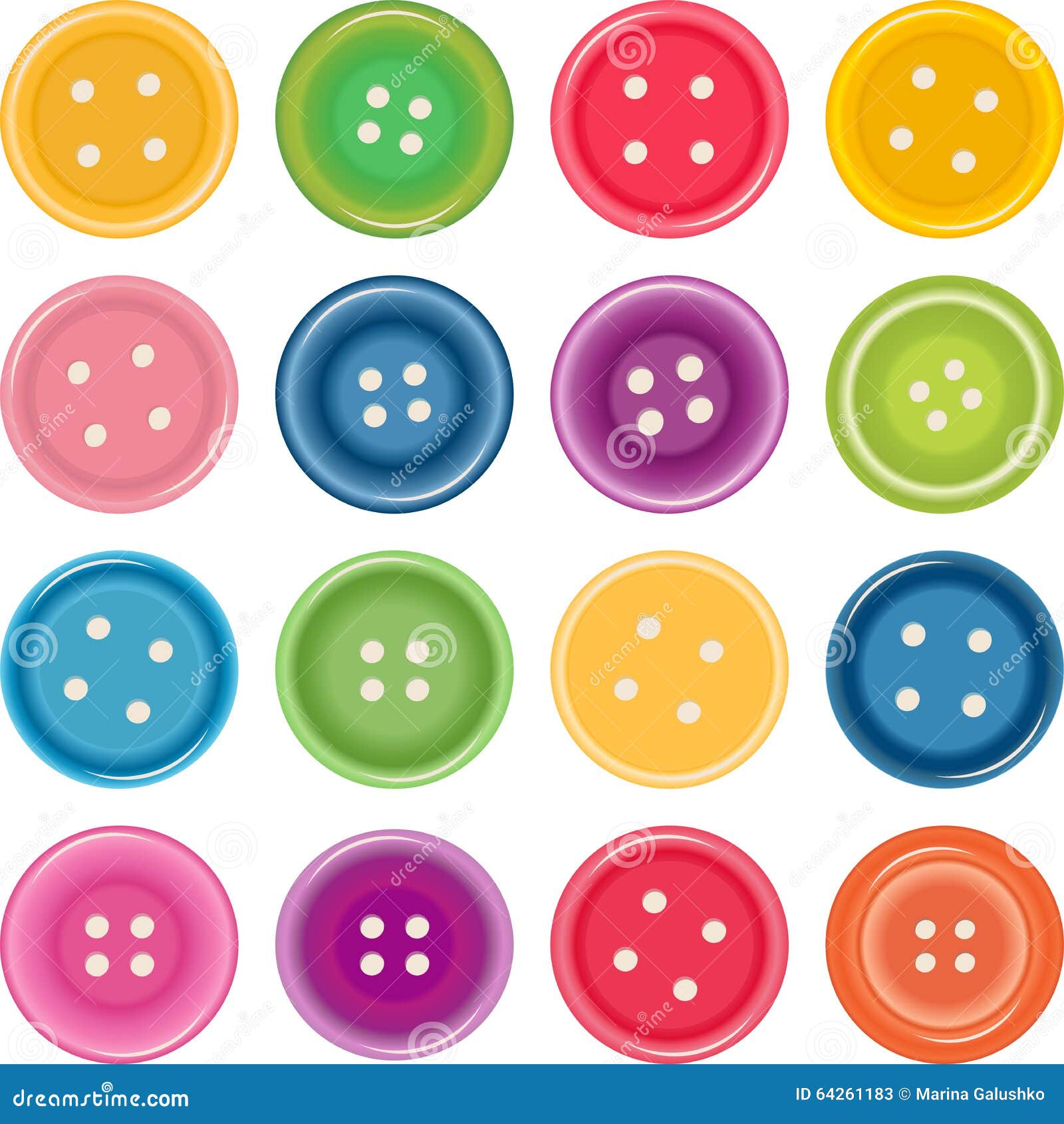 Conjunto De Botones De La Ropa Ilustración del Vector - Ilustración de ...