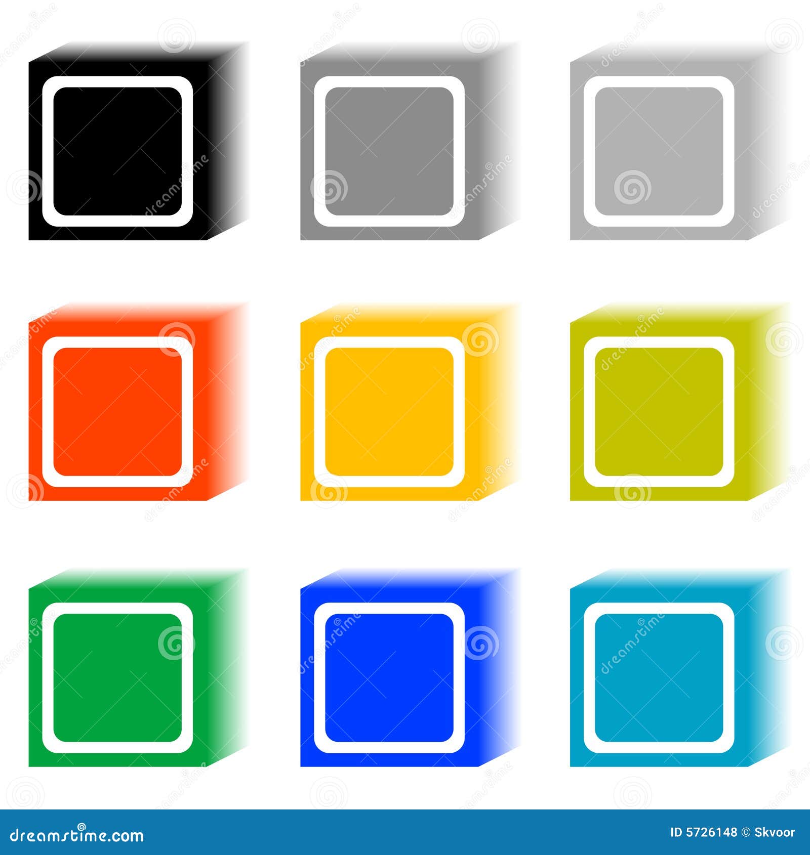 Conjunto De Botones Del Cubo Ilustración del Vector - Ilustración de ...