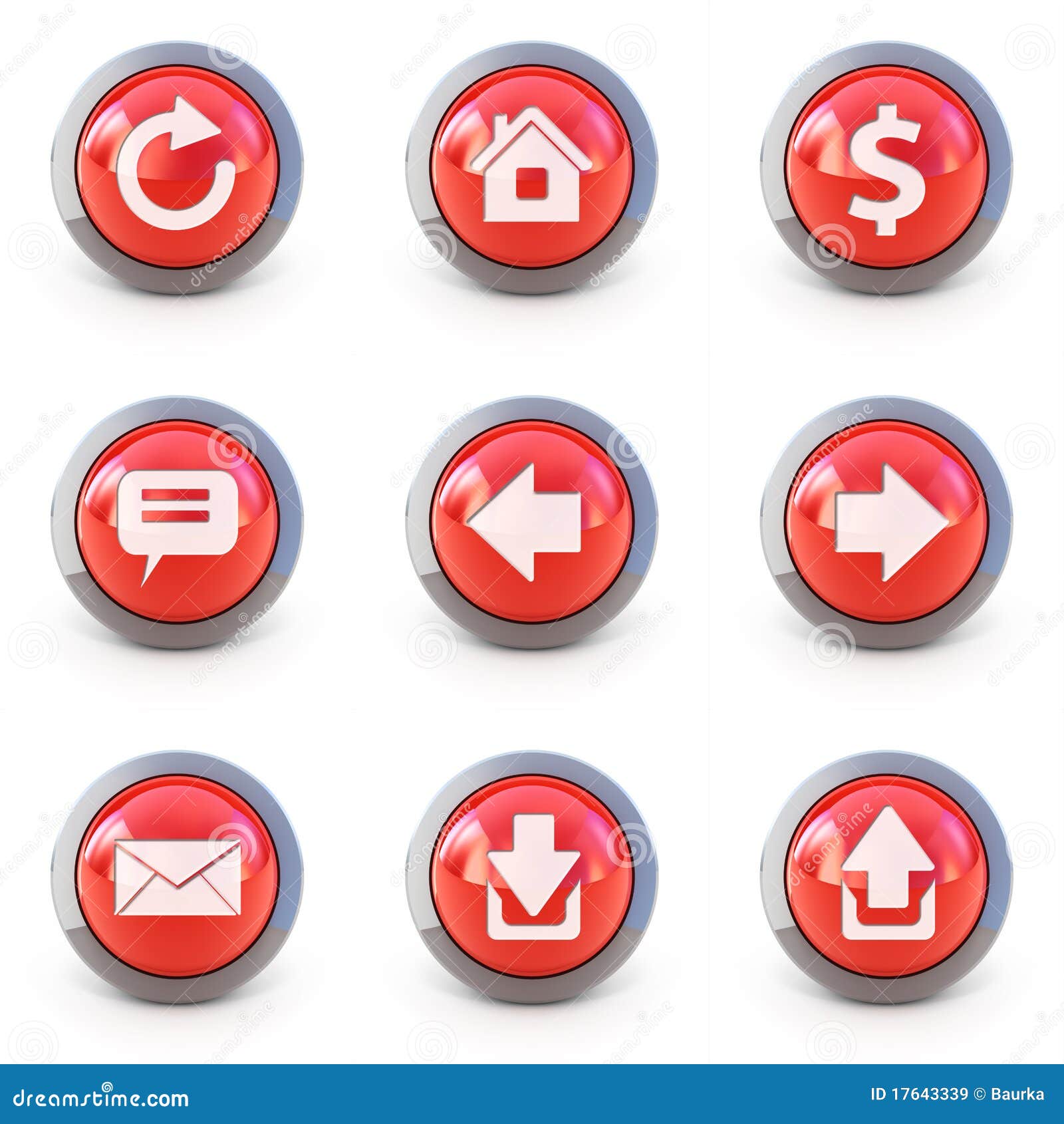 Conjunto De Botones Del Interfaz 3d Del Web Ilustraciones Stock ...