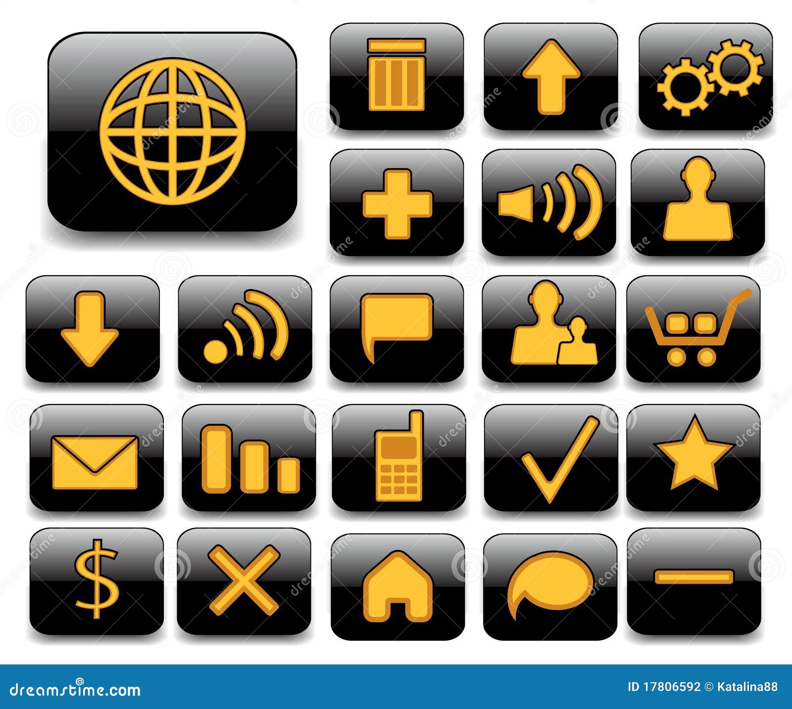 Conjunto De Botones Del Vector Ilustración del Vector - Ilustración de ...