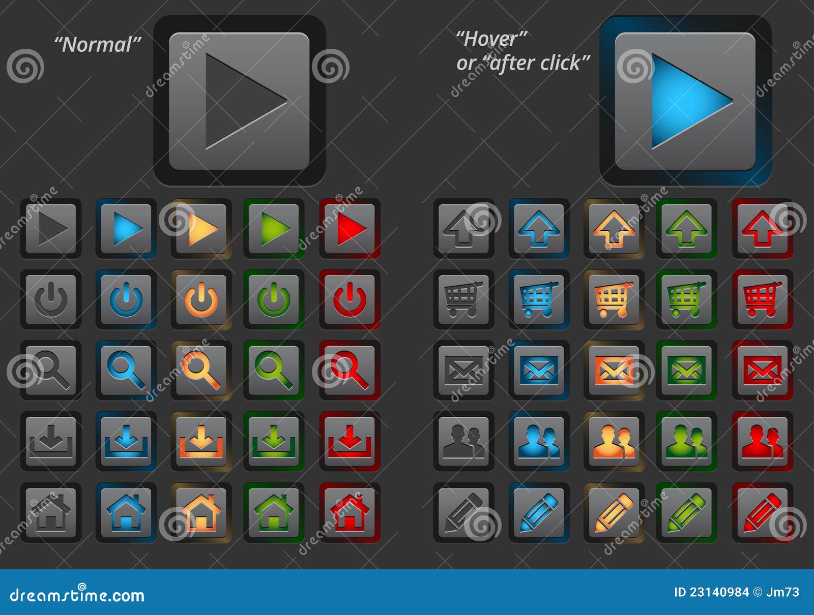 Conjunto De Botones Modernos Del Web Ilustración del Vector ...