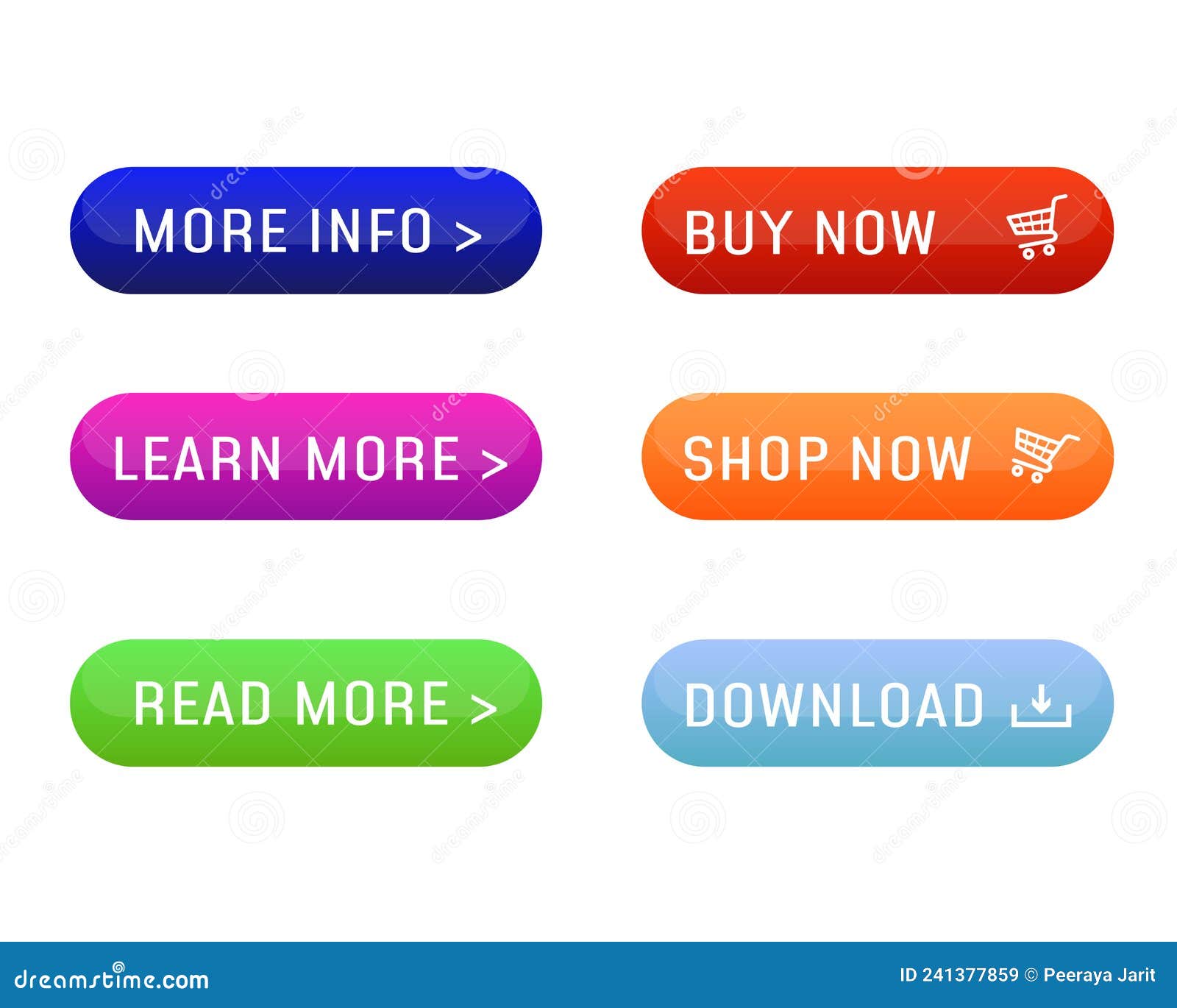 Conjunto De Botones Modernos Para El Sitio Web Ilustración del Vector ...