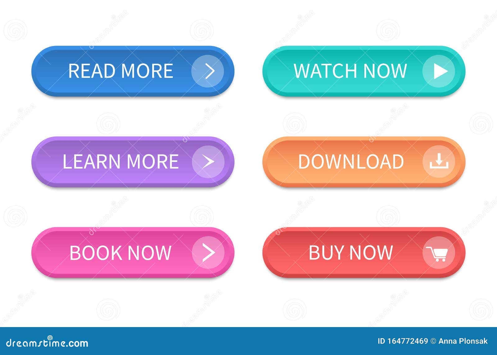 Conjunto De Botones Modernos Para El Sitio Web Y Ui Icono Del Vector ...