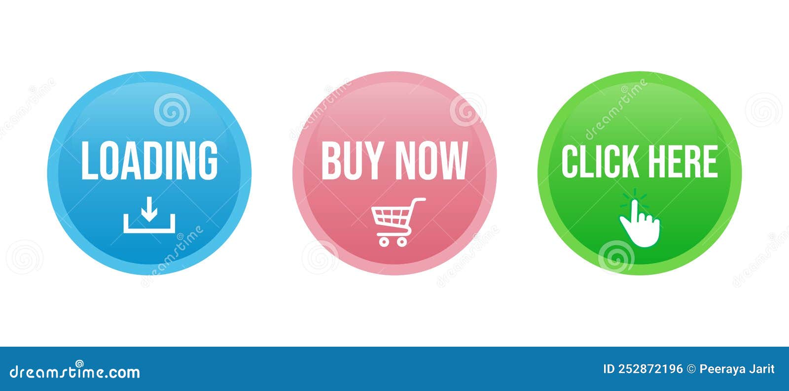 Conjunto De Botones Redondos Modernos Para El Vector Del Sitio Web ...