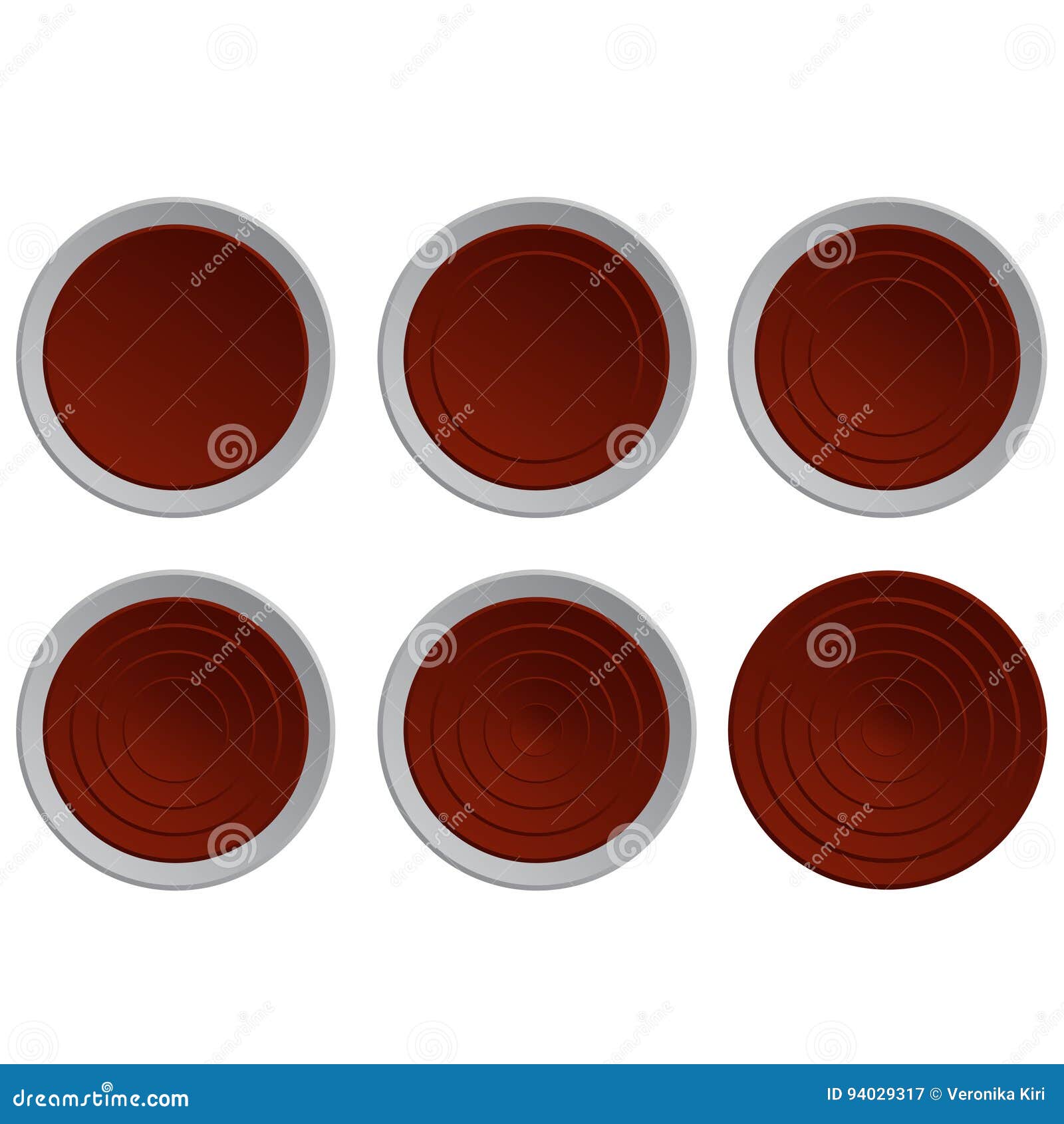 Conjunto de botones rojos ilustración del vector. Ilustración de base ...