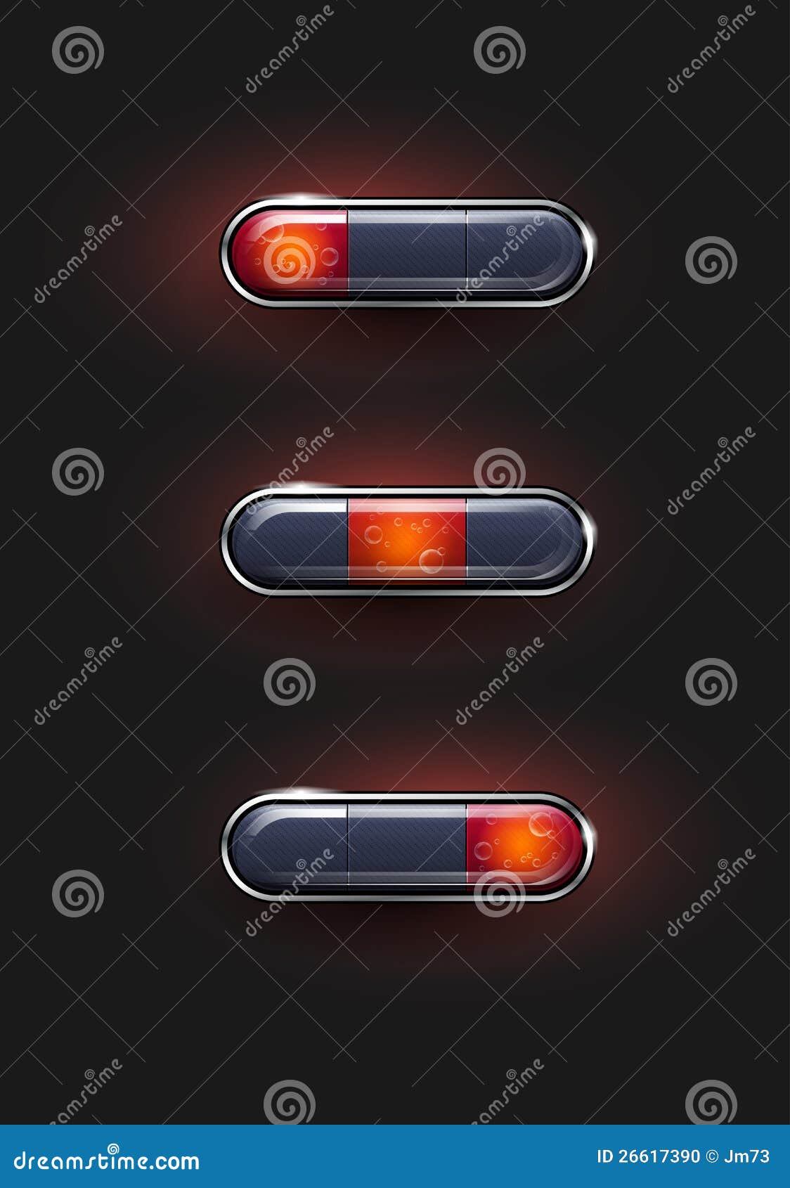 Conjunto De Botones Rojos Brillantes Del Web Ilustración del Vector ...