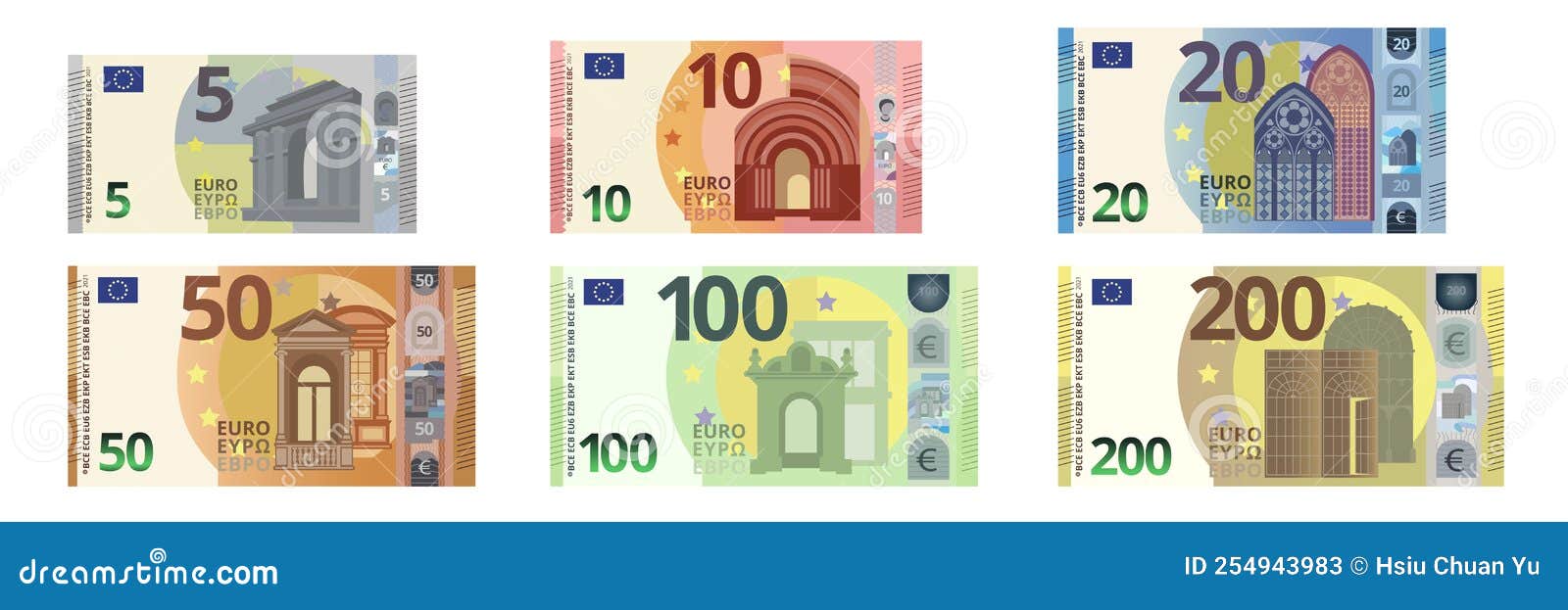 Conjunto De Cartoons De Moeda De Euro Ilustração do Vetor - Ilustração ...