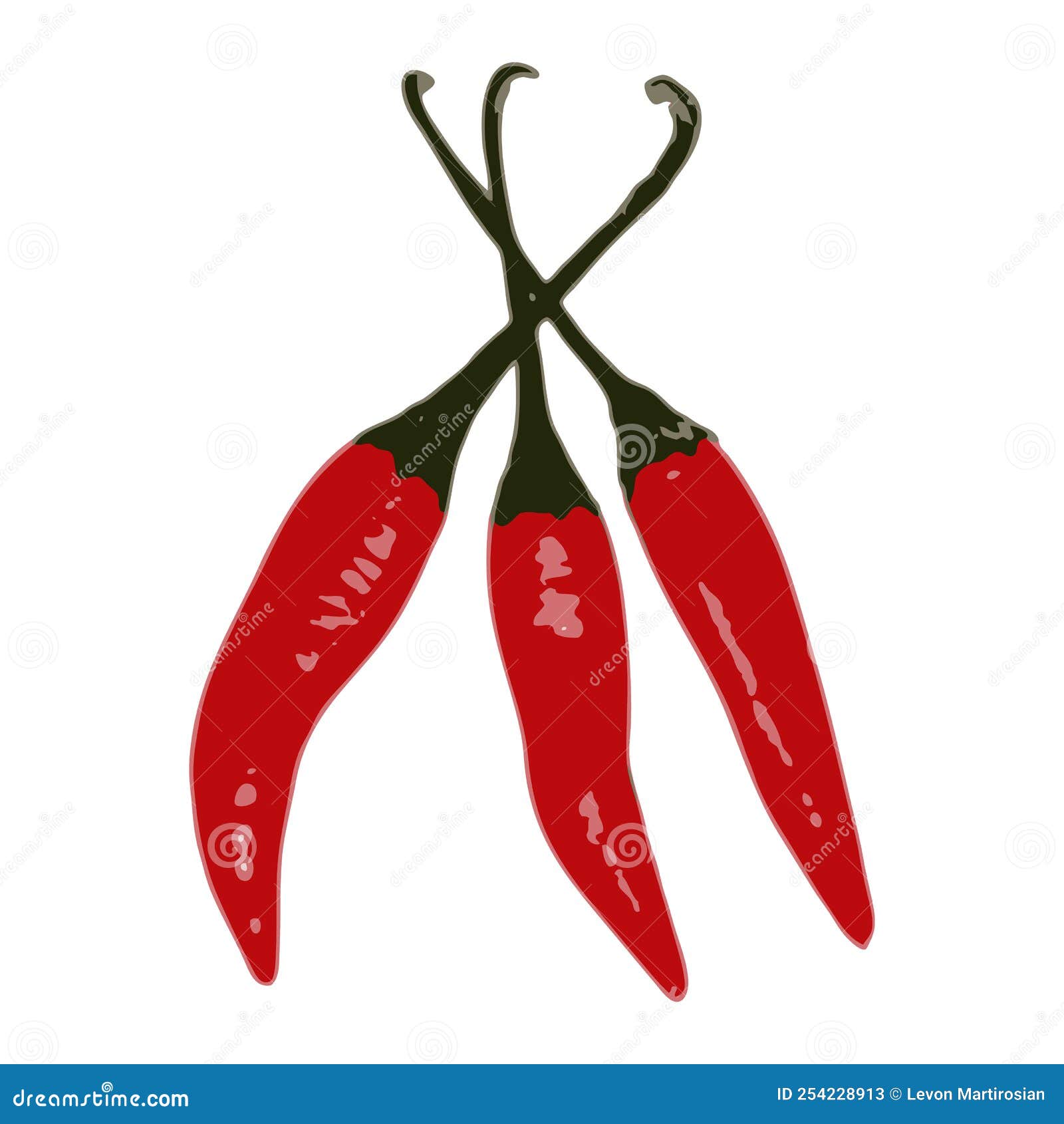 Conjunto De Chile Rojo Pimientos Arte Vectorial. Ilustración del Vector - Ilustración de ...