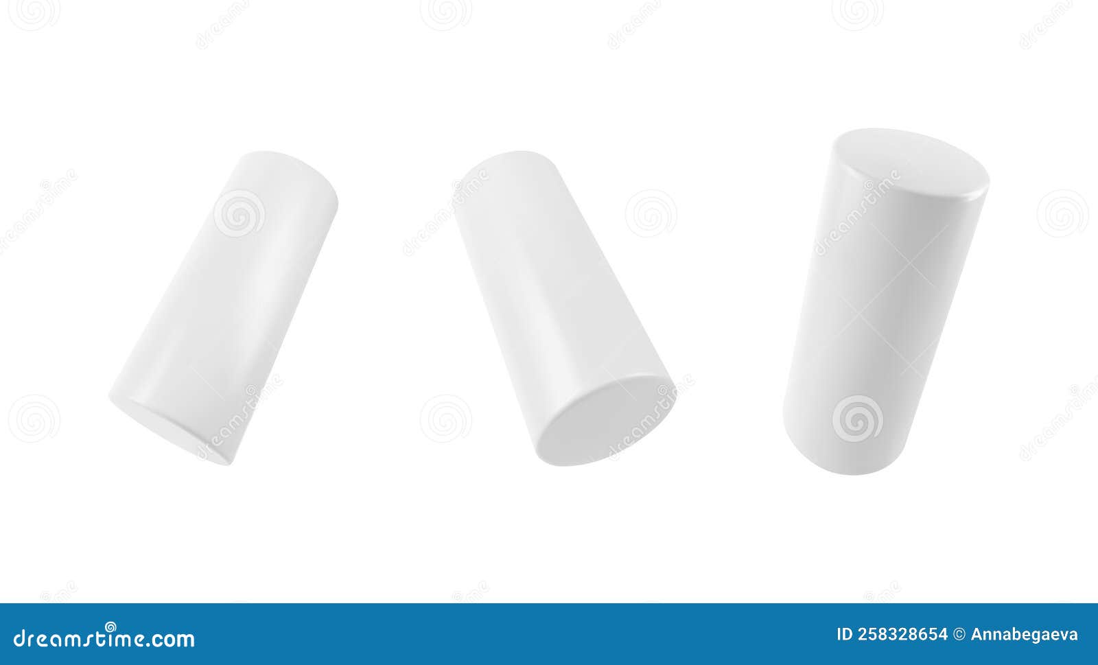 Conjunto De Cilindros Blancos Vectoriales 3d. Objeto 3d Realista ...