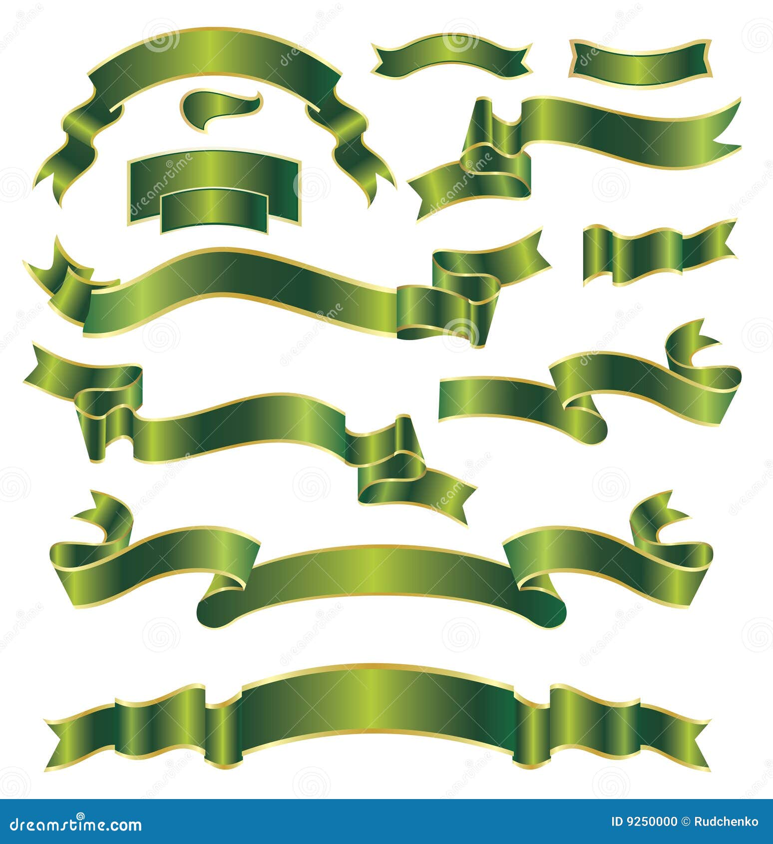 Conjunto de cintas verdes ilustración del vector. Ilustración de cinta ...