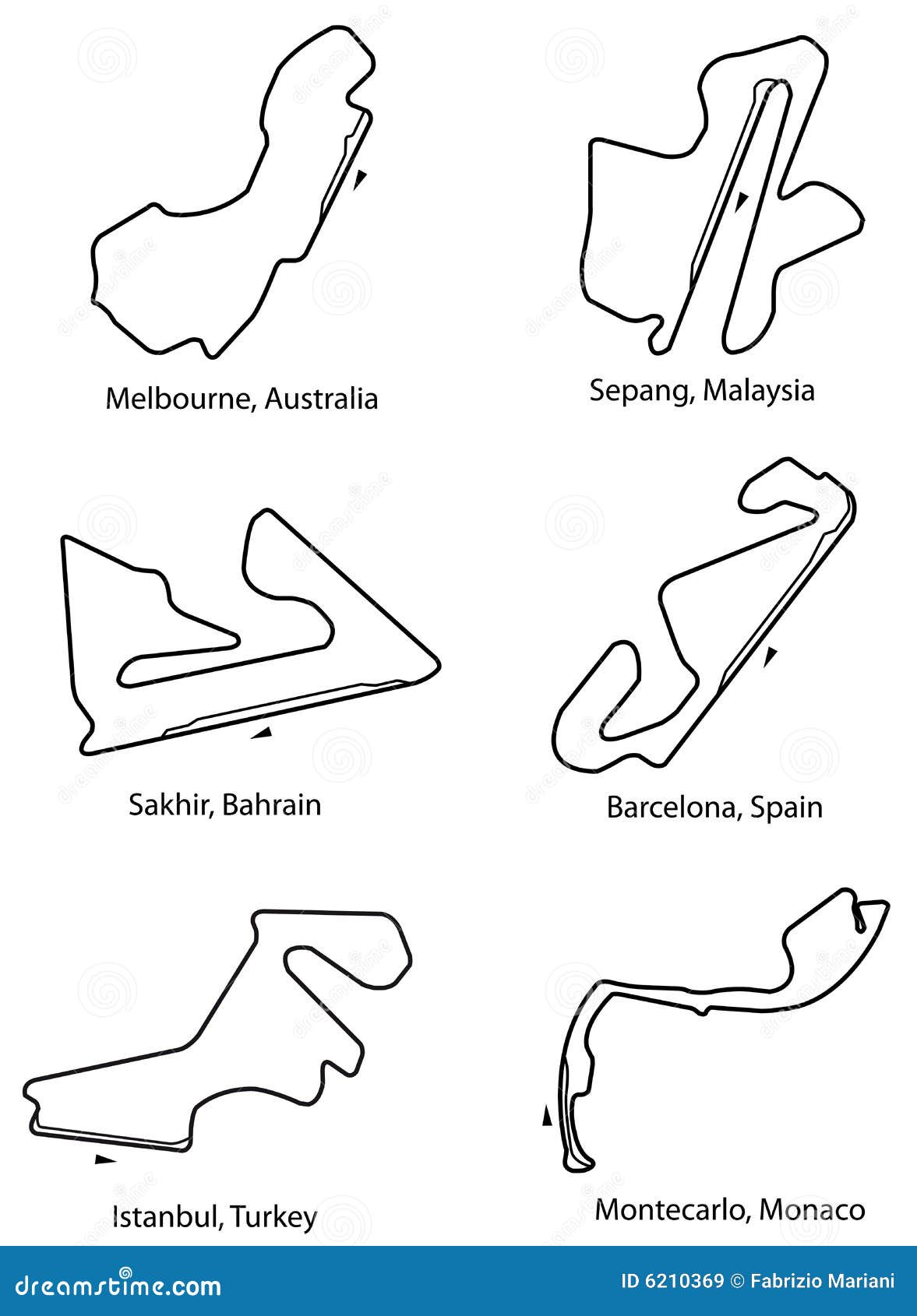 Conjunto De Circuitos De La Fórmula 1 Ilustración del Vector ...