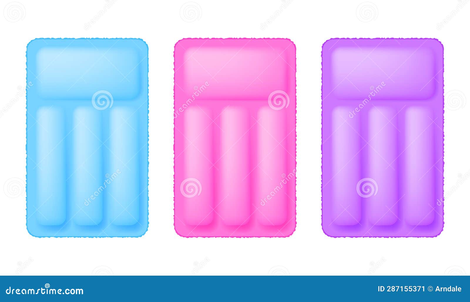 Conjunto De Colchones Flotantes Inflables Ilustración del Vector ...