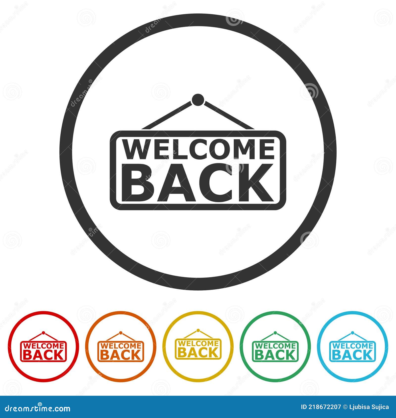 Conjunto De Colores Del Icono De Bienvenida Ilustración del Vector ...