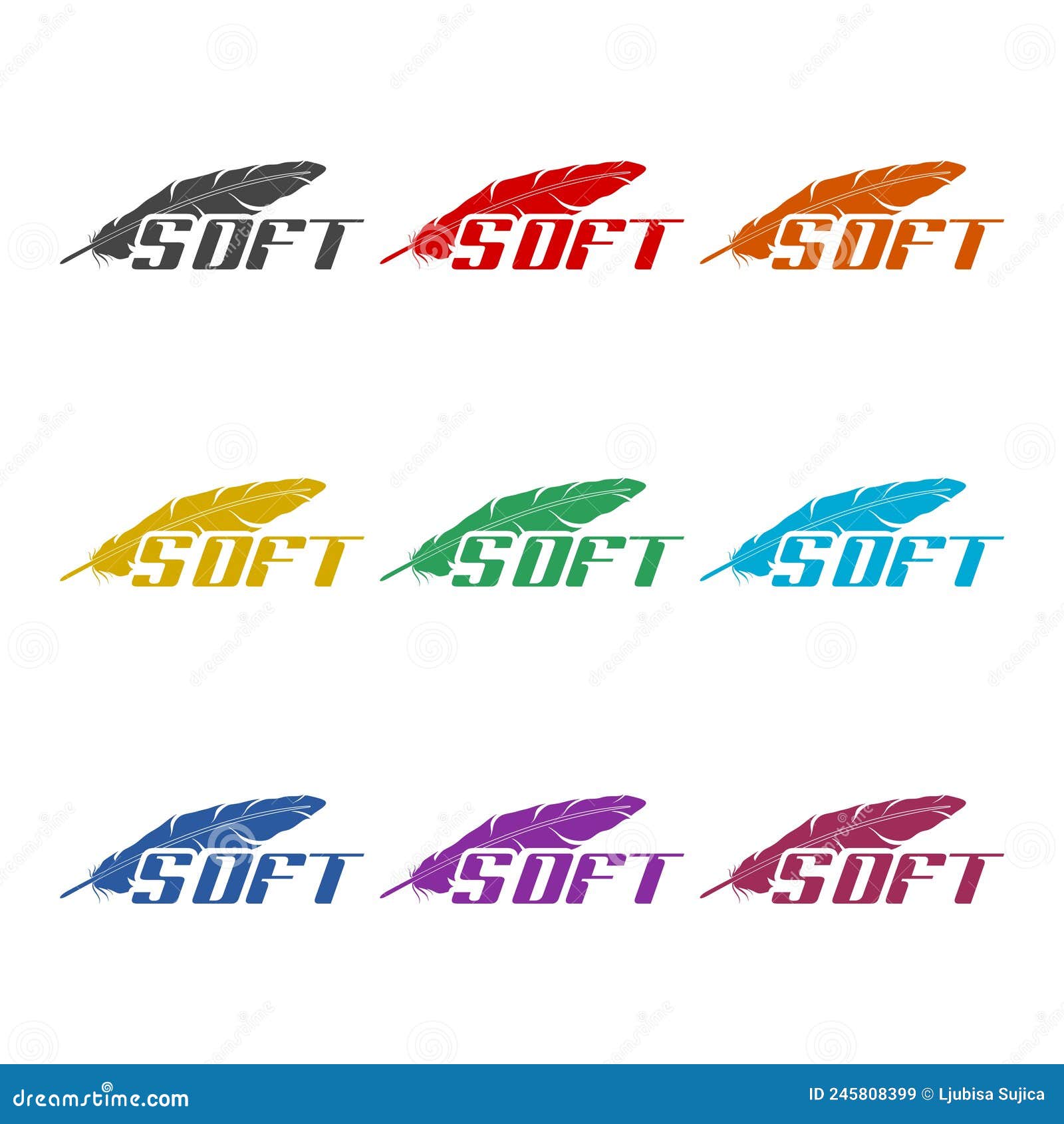 Conjunto De Colores De Iconos De Suavidad Suave Ilustración del Vector ...