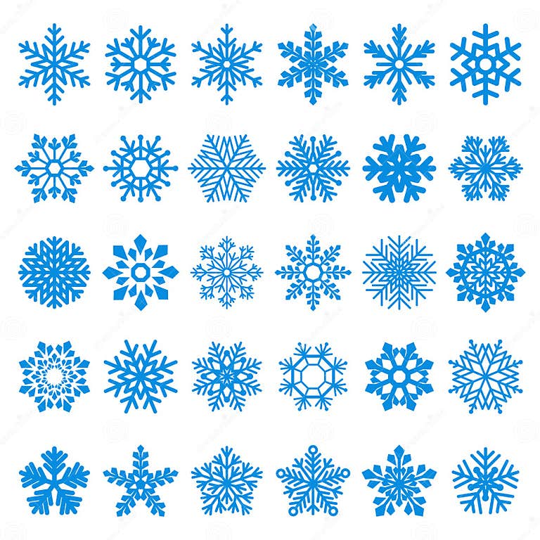 Conjunto De Copos De Nieve Del Vector Ilustración del Vector ...