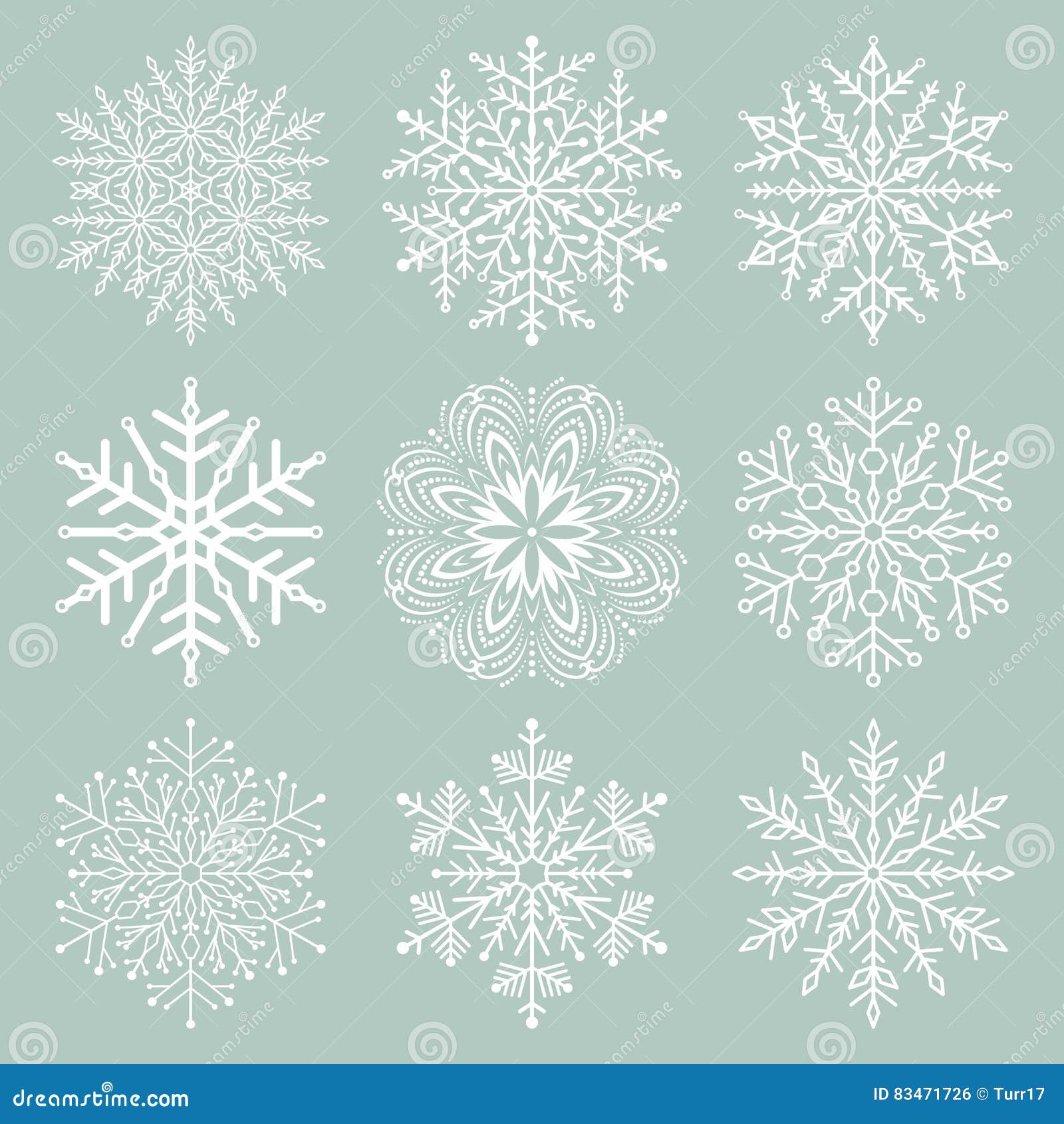 Conjunto De Copos De Nieve Del Vector Ilustración del Vector ...