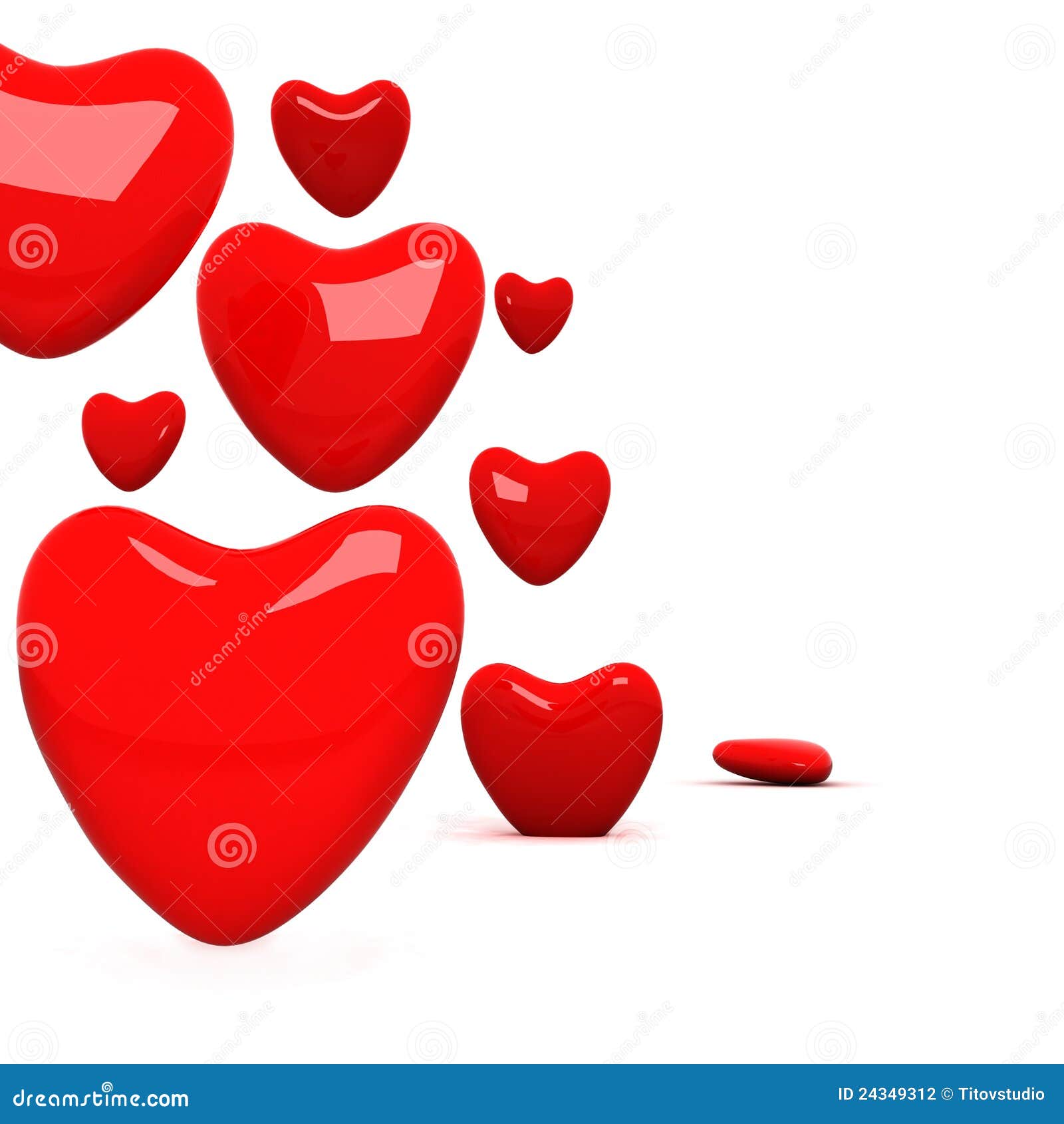 Conjunto De Corazones Brillantes Rojos. Stock de ilustración ...