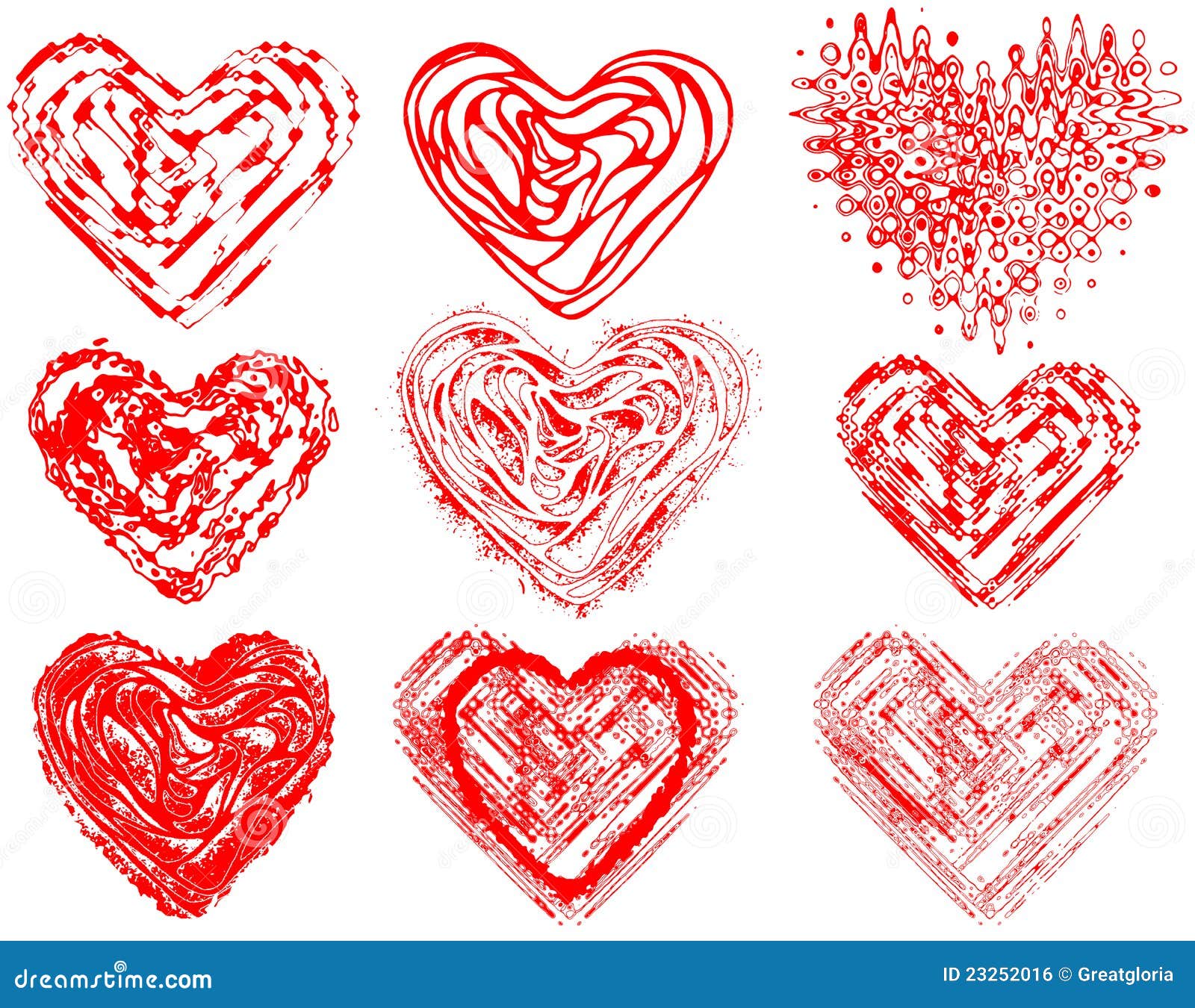 Conjunto De Corazones Del Amor, Vector Ilustración del Vector ...