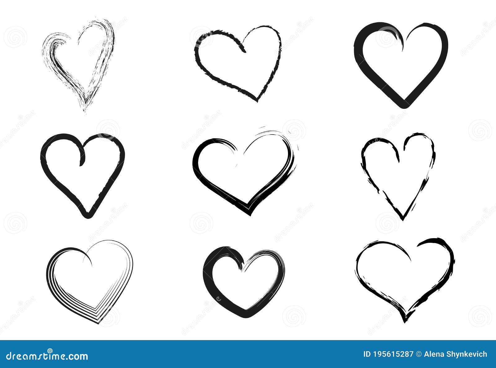 Conjunto De Corazones Dibujados a Mano Stock de ilustración ... Conjunto De Corazones Dibujados a Mano Stock de ilustración ...