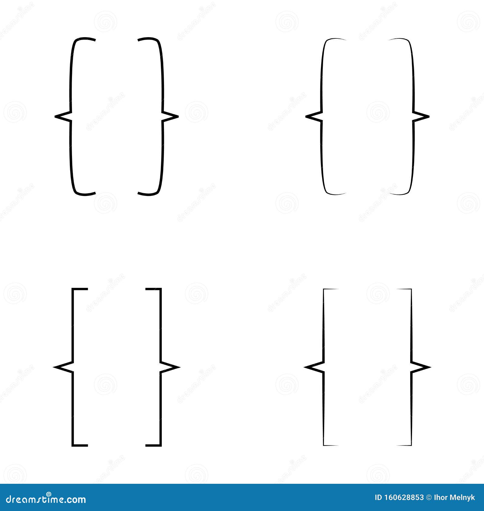 Conjunto De Corchetes Diferentes Ilustración del Vector - Ilustración ...