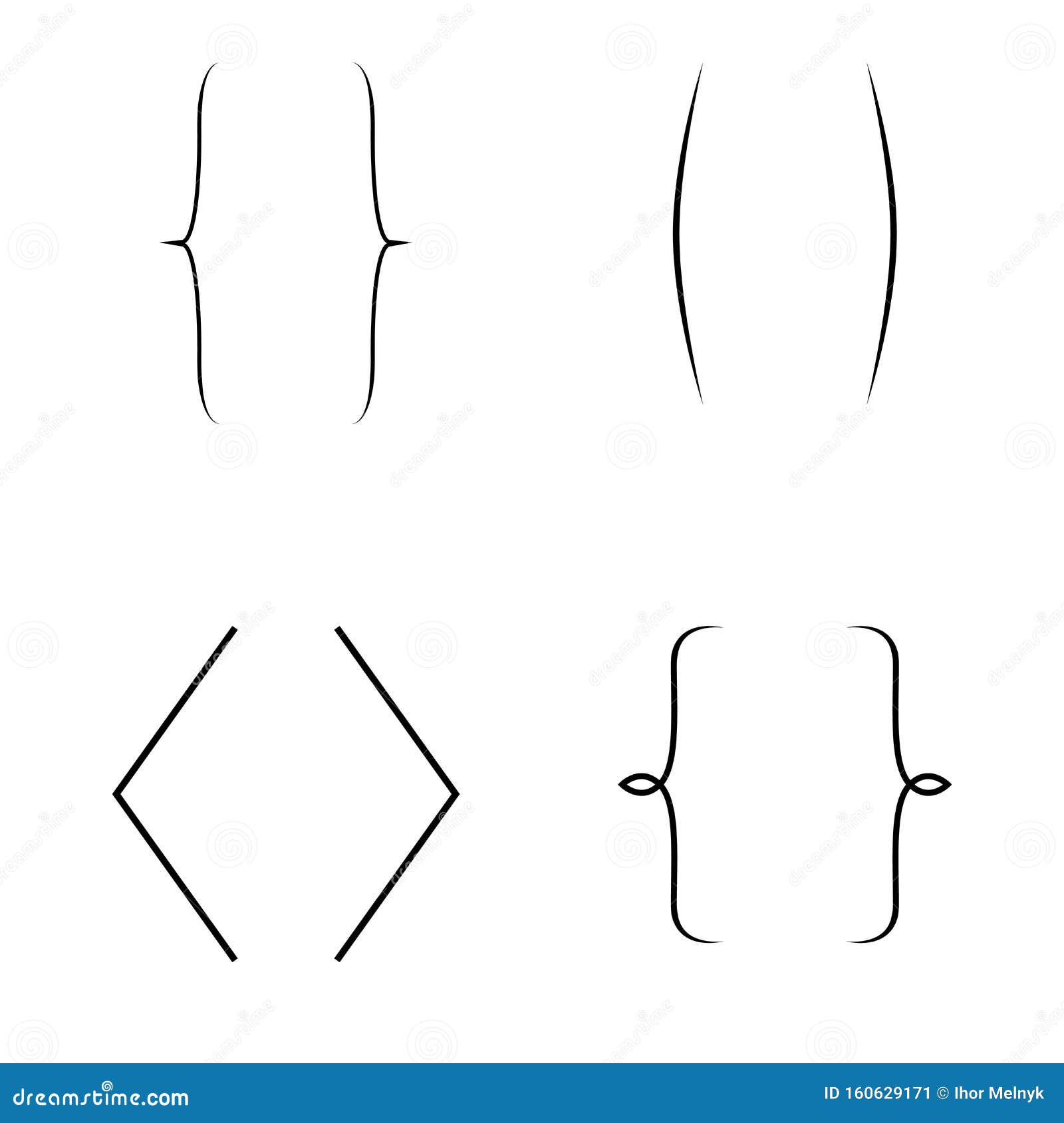 Conjunto De Corchetes Diferentes Ilustración del Vector - Ilustración ...