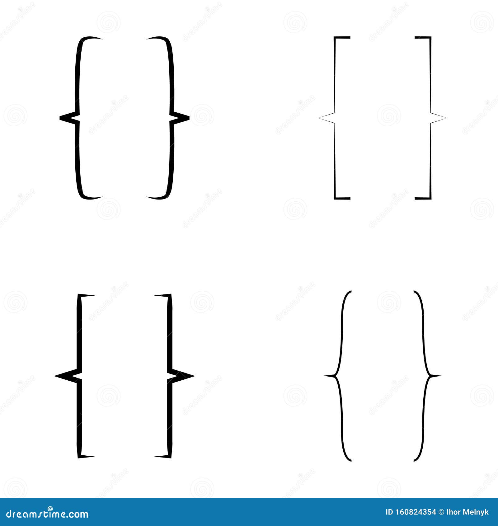 Conjunto De Corchetes Diferentes Ilustración del Vector - Ilustración ...