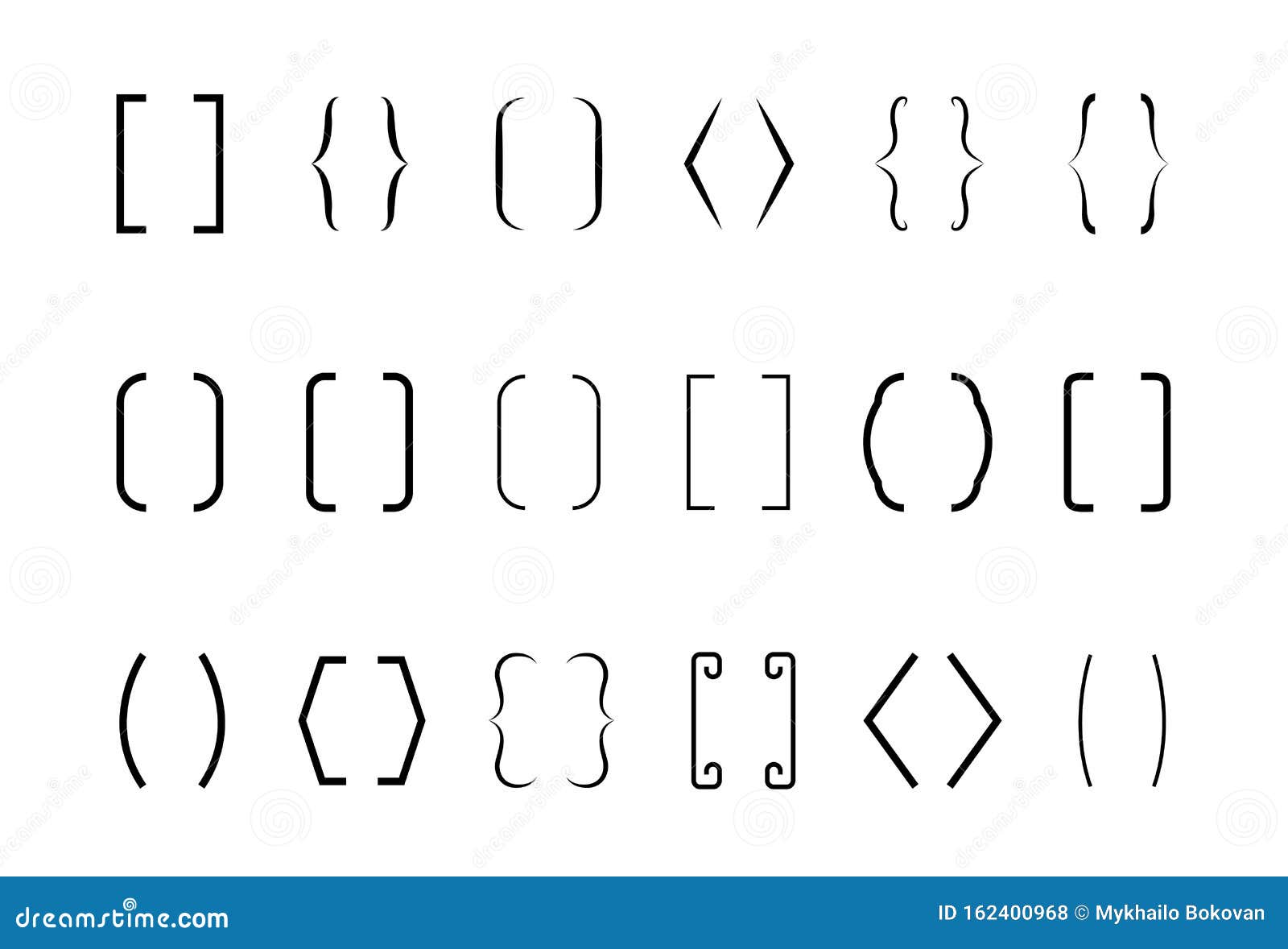 Conjunto De Corchetes De Texto Ilustración del Vector - Ilustración de ...