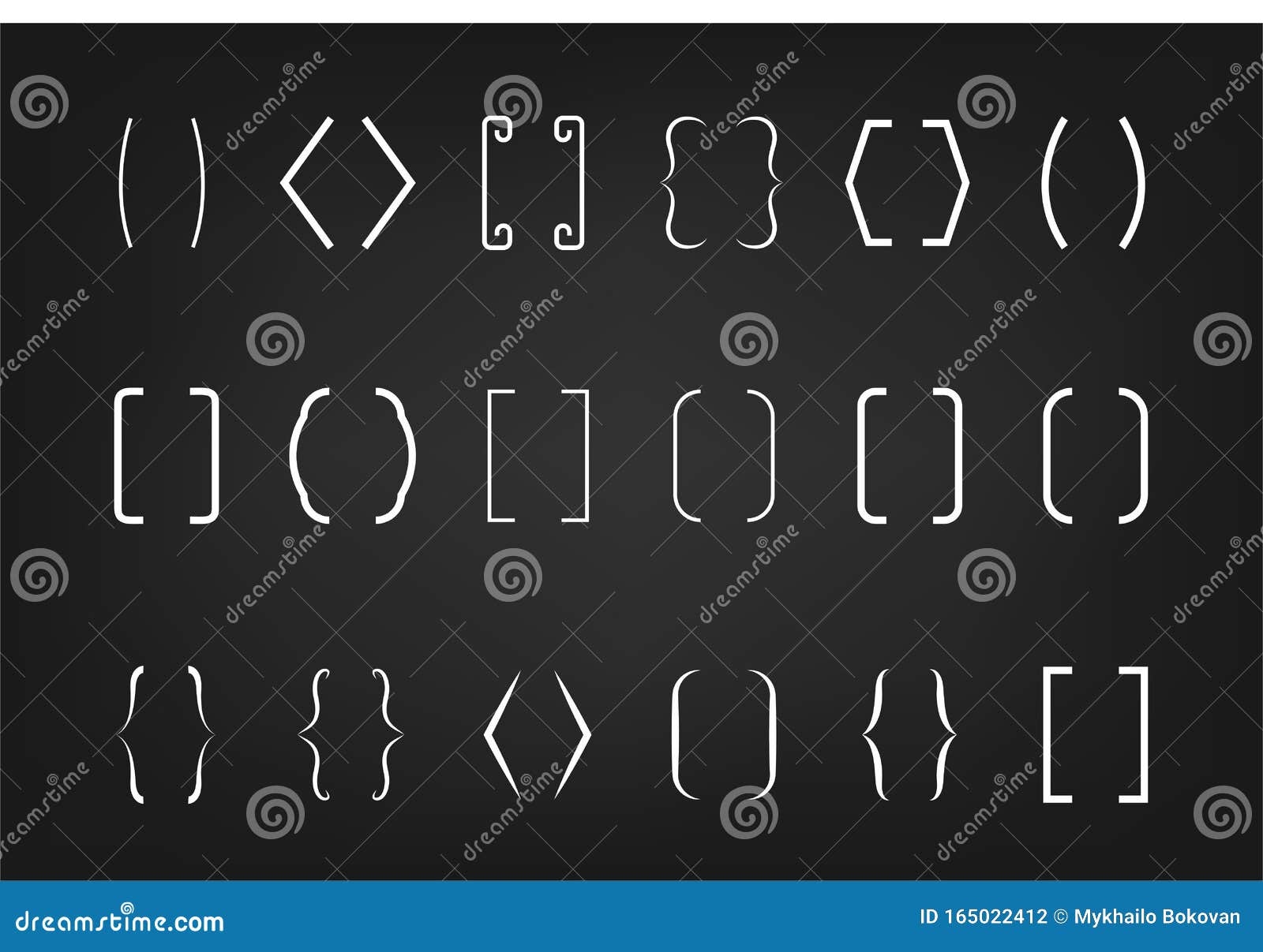 Conjunto De Corchetes De Texto Ilustración del Vector - Ilustración de ...