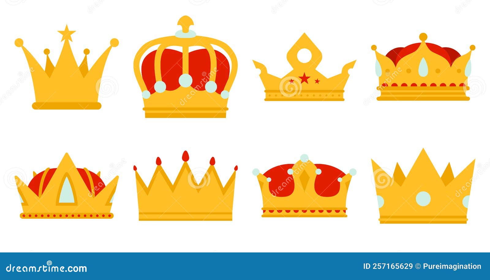 Conjunto De Coronas Aisladas Sobre Fondo Blanco Ilustración del Vector ...