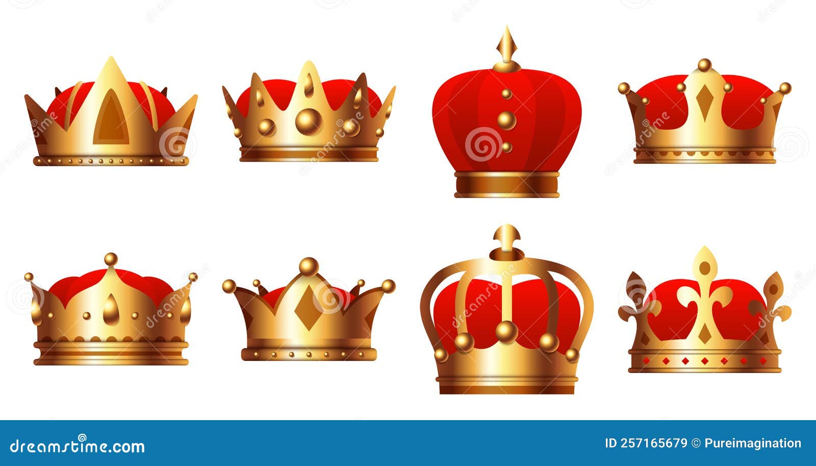 Conjunto De Coronas Aisladas Sobre Fondo Blanco Ilustración del Vector ...