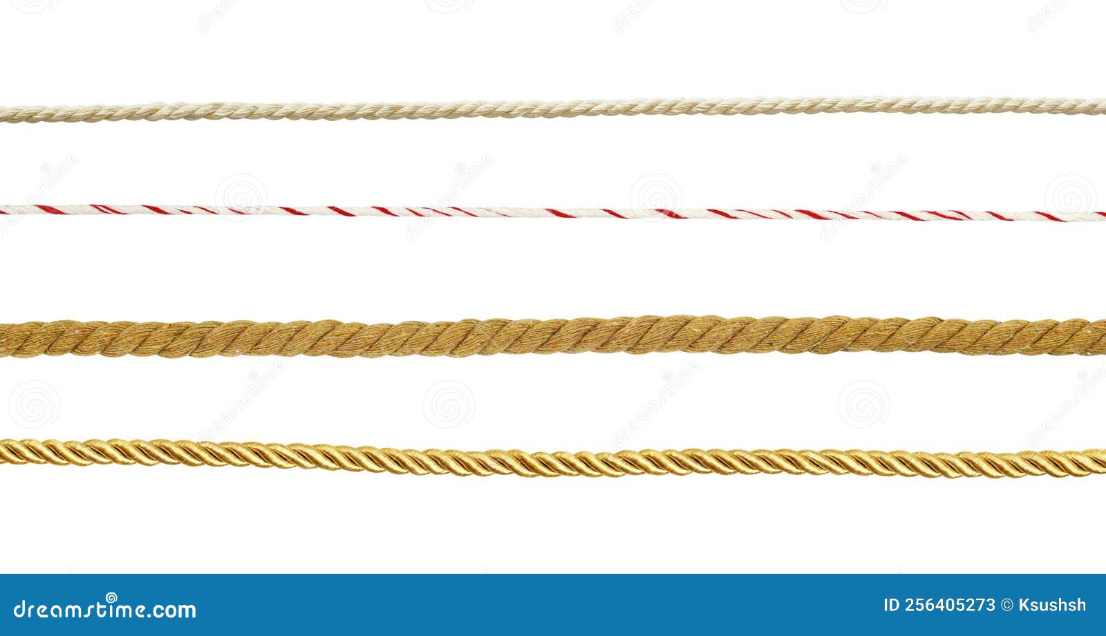 Conjunto De Diferentes Tipos De Cuerdas Aisladas Imagen de archivo ...