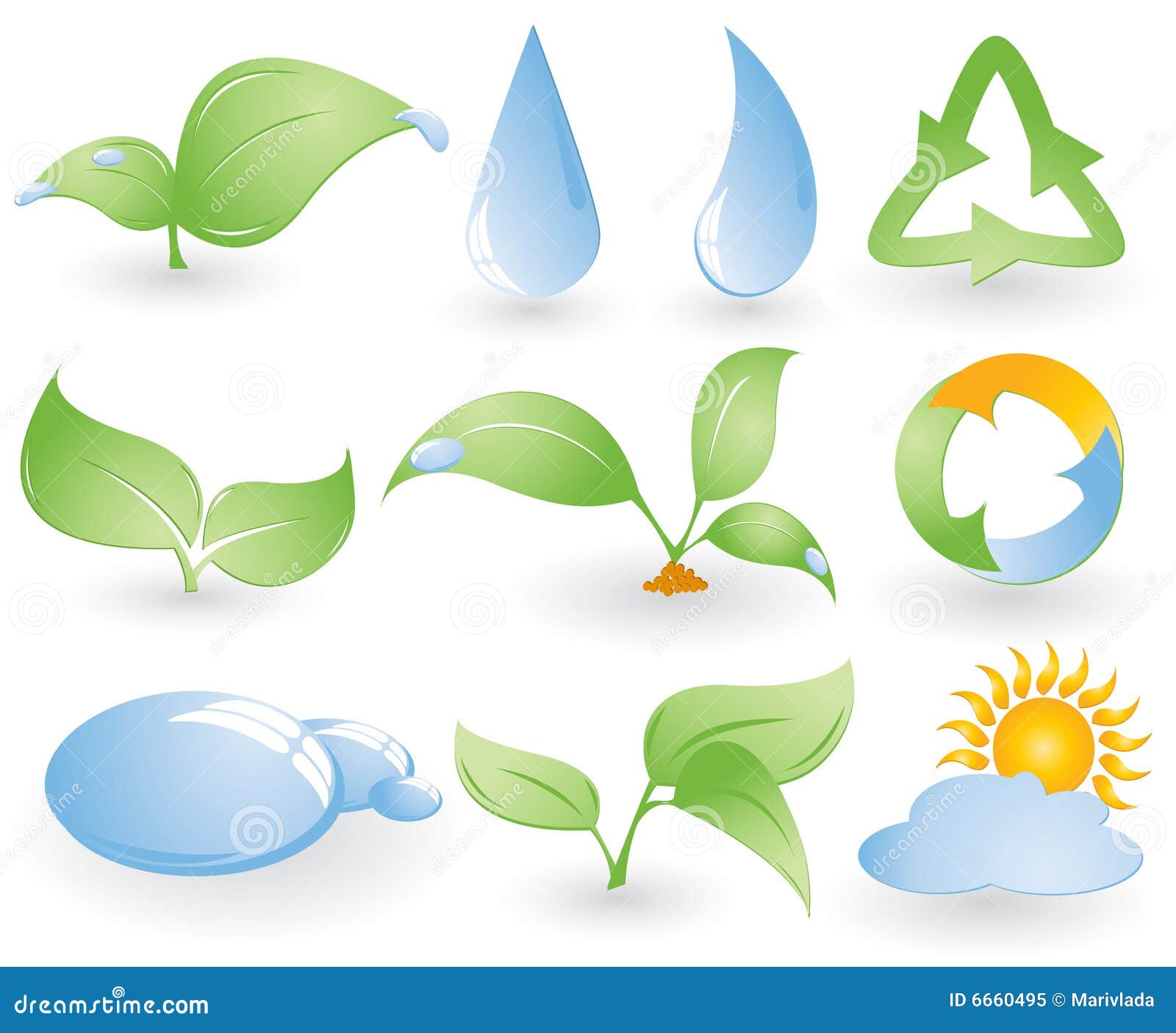 Conjunto De Diversos Iconos Ambientales Ilustración del Vector ...