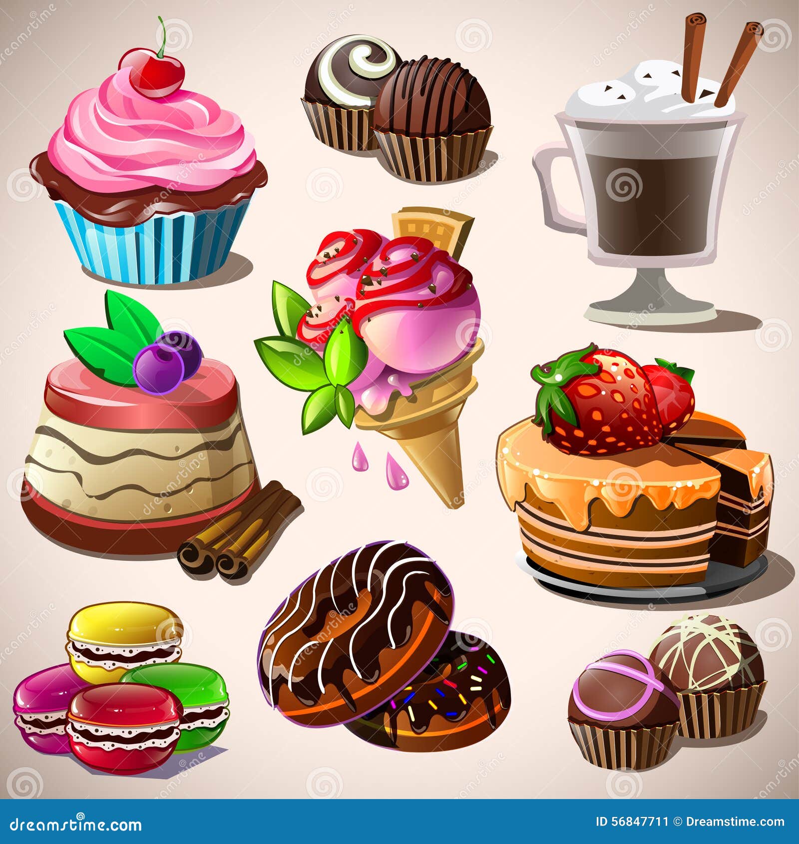 Conjunto De Dulces Ilustración Del Vector Ilustración del Vector ...