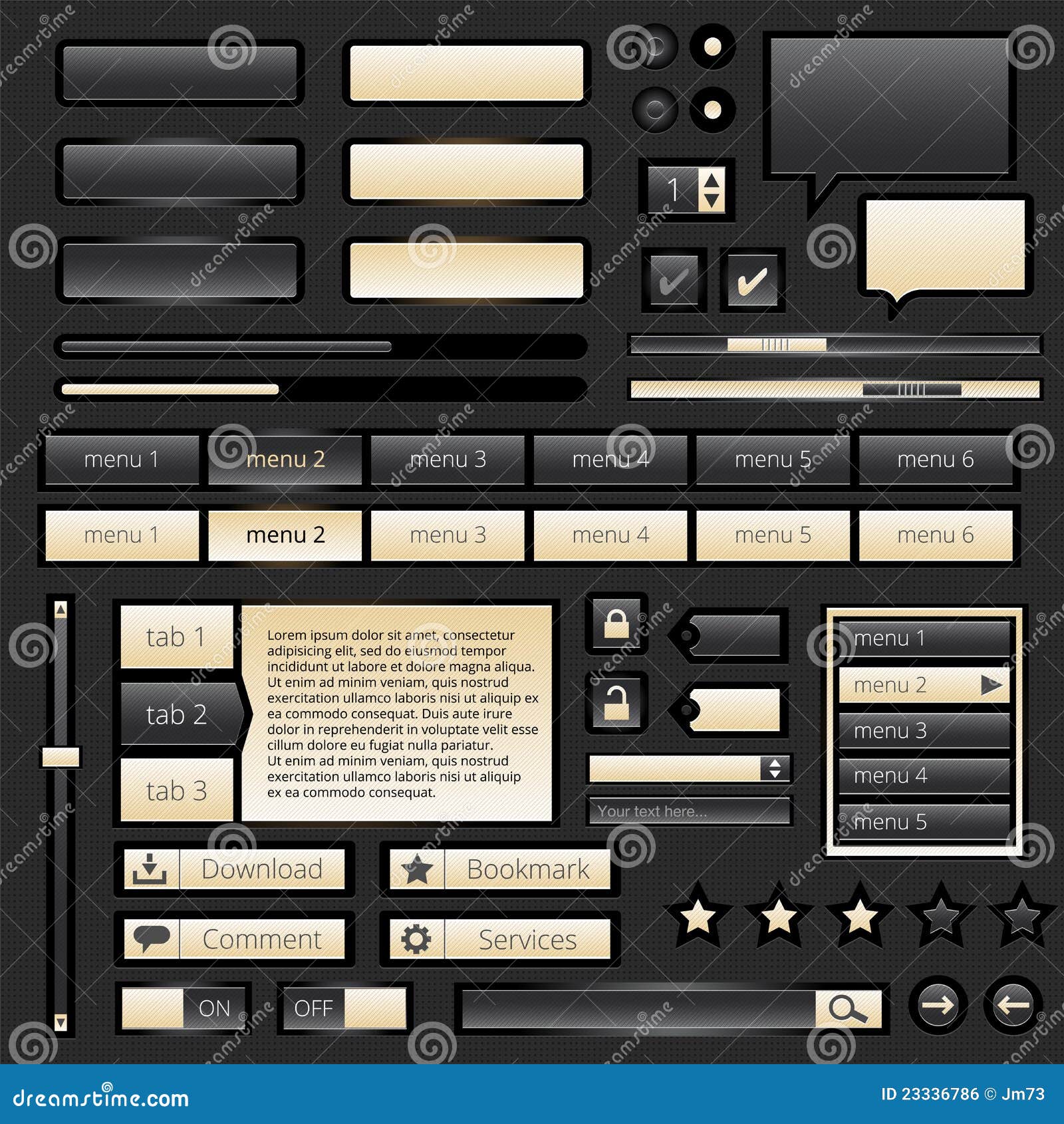 Conjunto De Elementos Del Web Ilustración del Vector - Ilustración de ...
