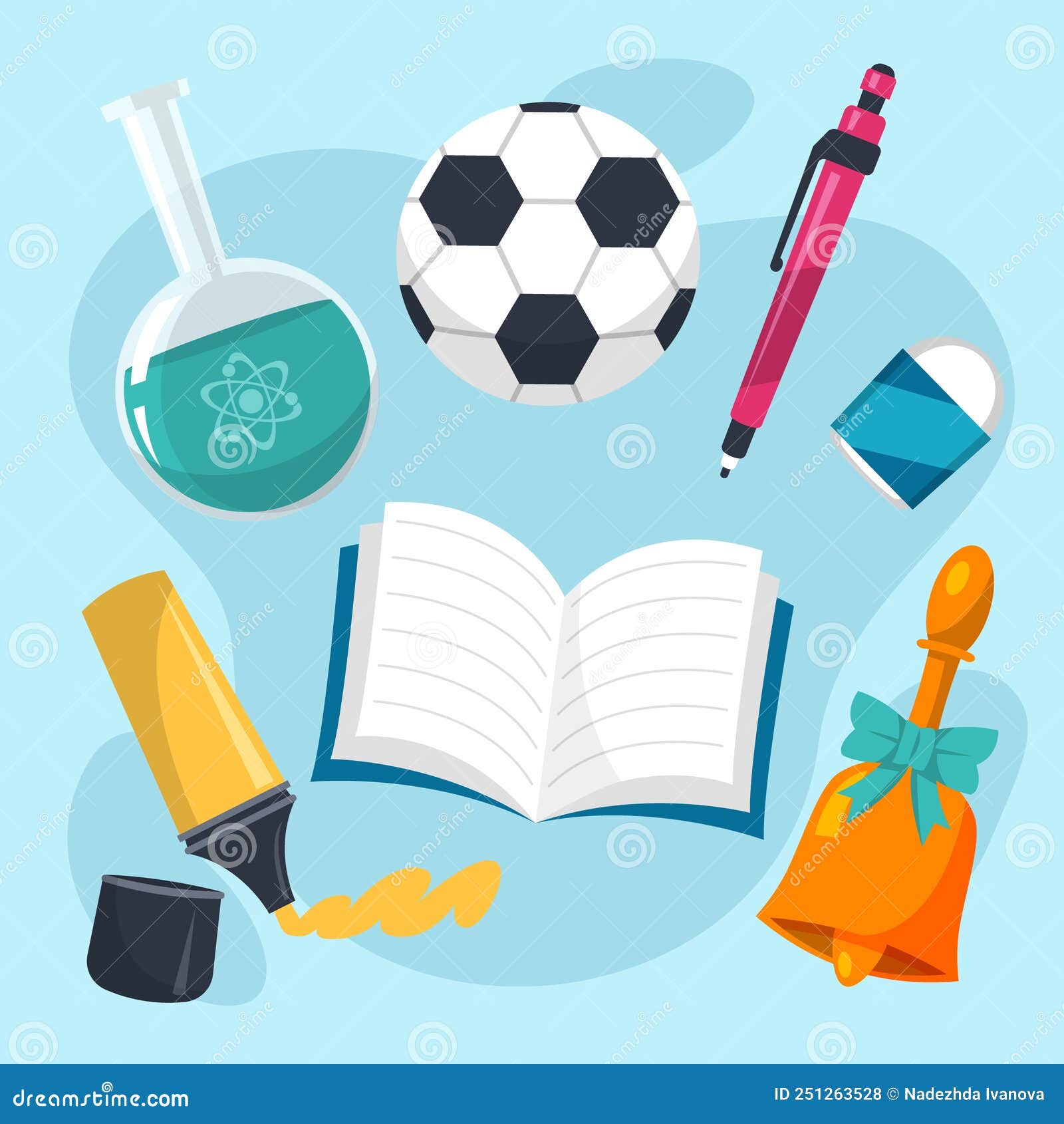 Conjunto De Elementos Escolares. Ilustração do Vetor - Ilustração de ...