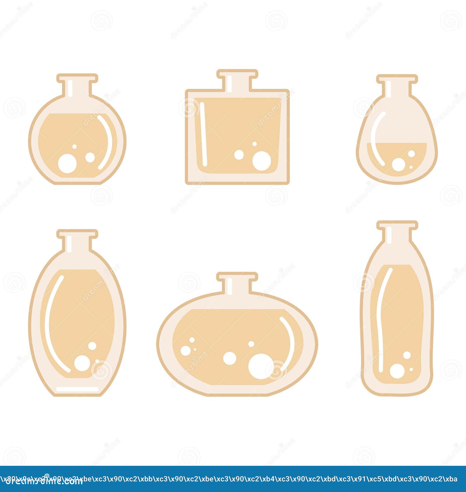 Conjunto De Elementos Vectoriales De Botellas De Vidrio Stock de ...