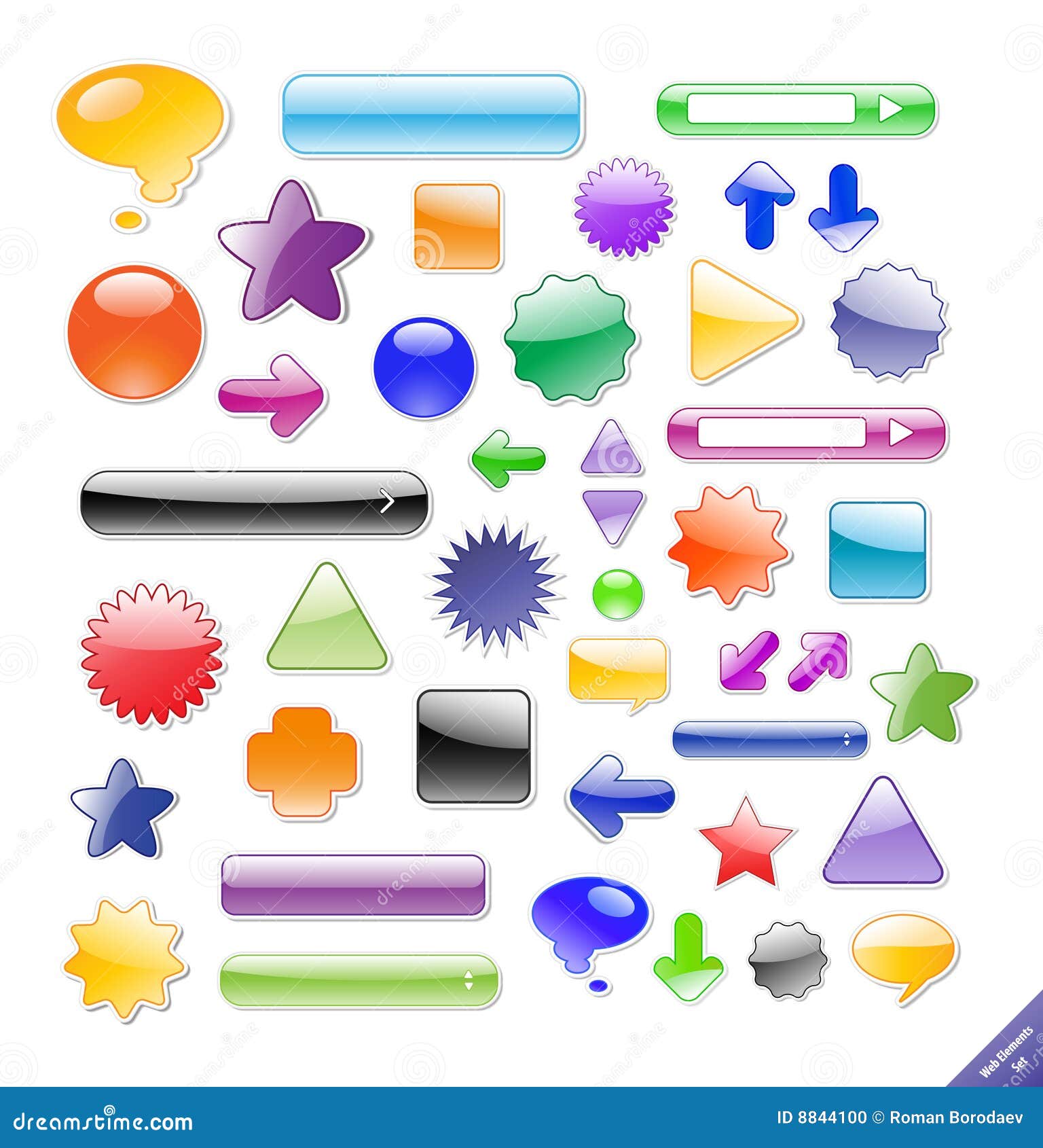 Conjunto De Elementos Y De Iconos Del Web. Ilustración del Vector ...