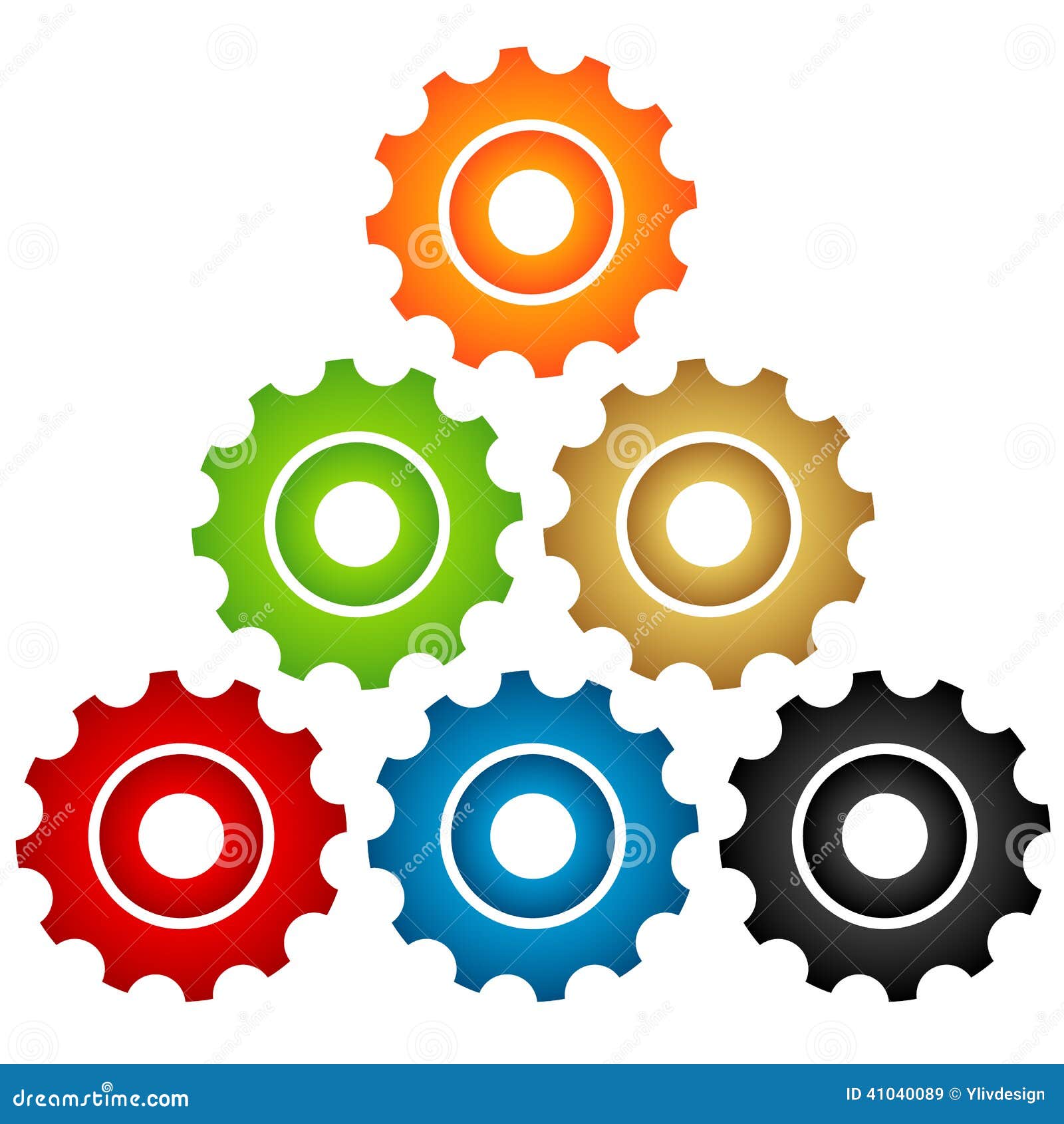 Conjunto de engranajes ilustración del vector. Ilustración de diferente ...