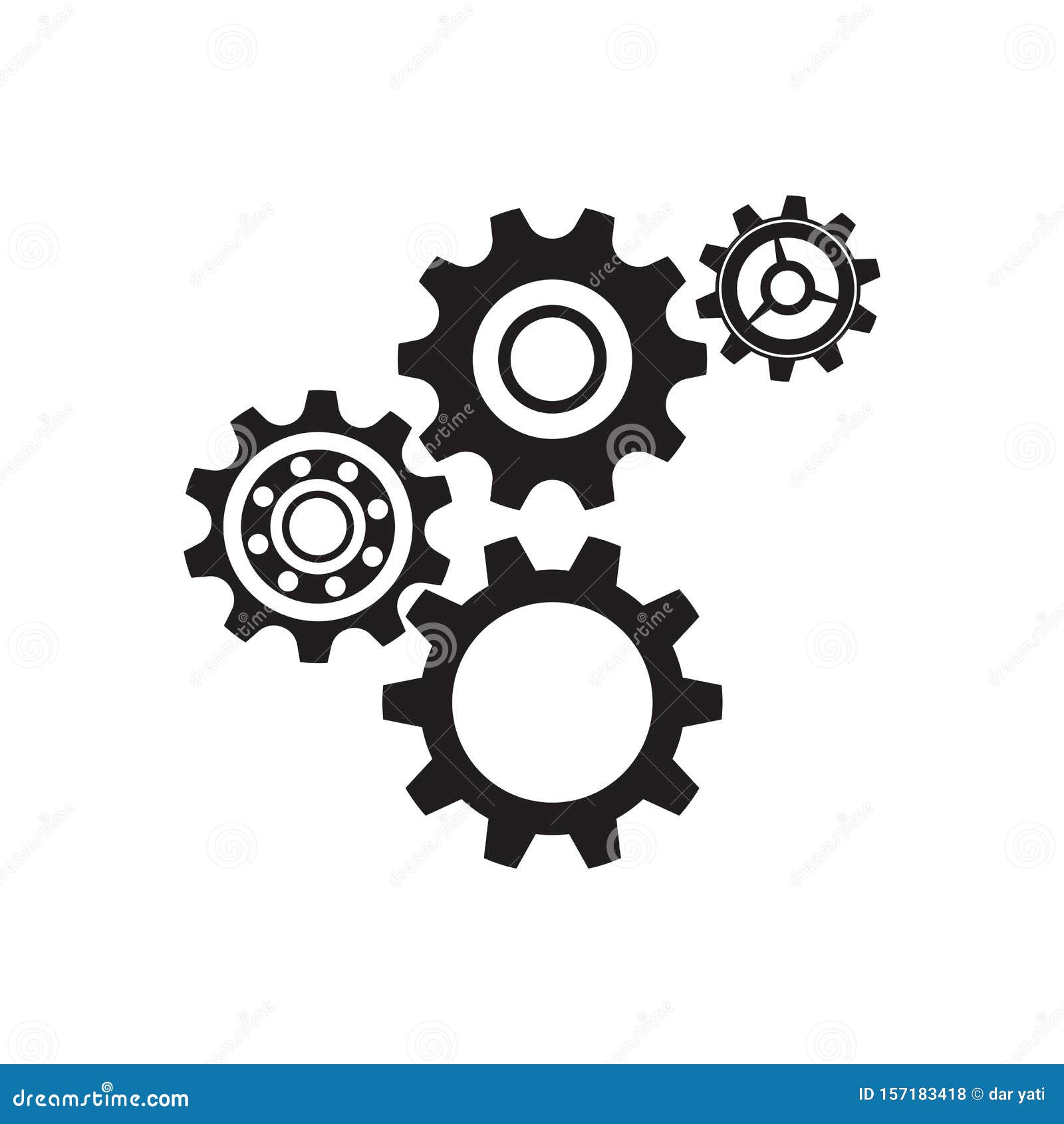 Conjunto De Engranajes. Vectorial Ilustración del Vector - Ilustración ...