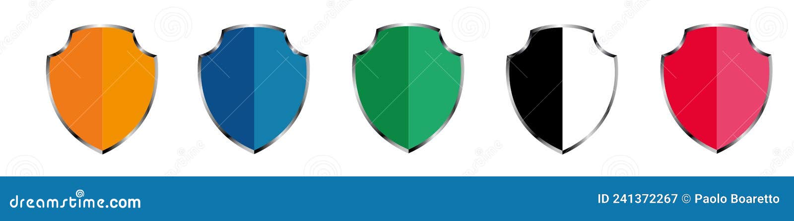 Conjunto De Escudos Vectoriales Stock de ilustración - Ilustración de cromo, contorno: 241372267