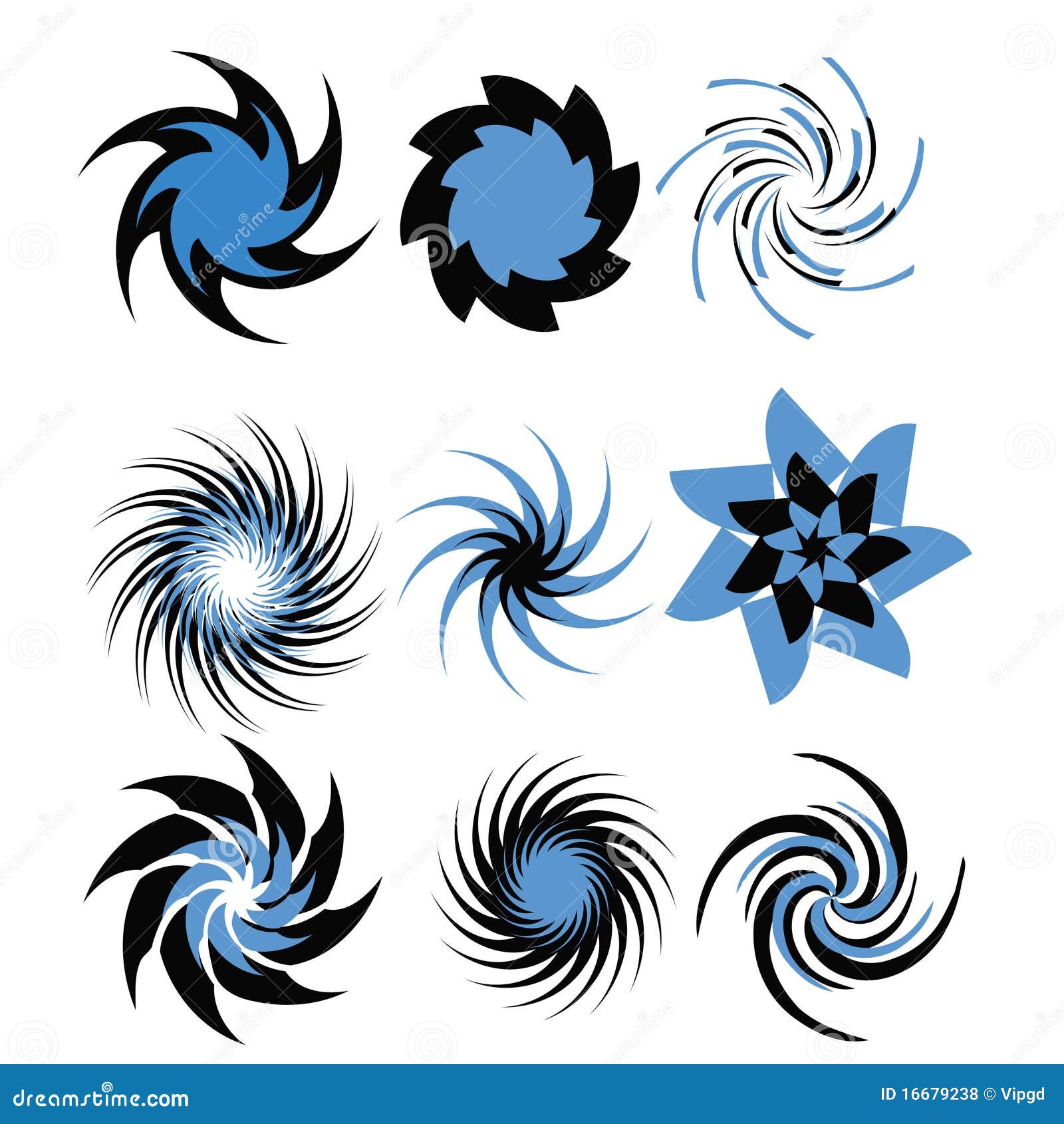 Conjunto de espirales stock de ilustración. Ilustración de rote - 16679238
