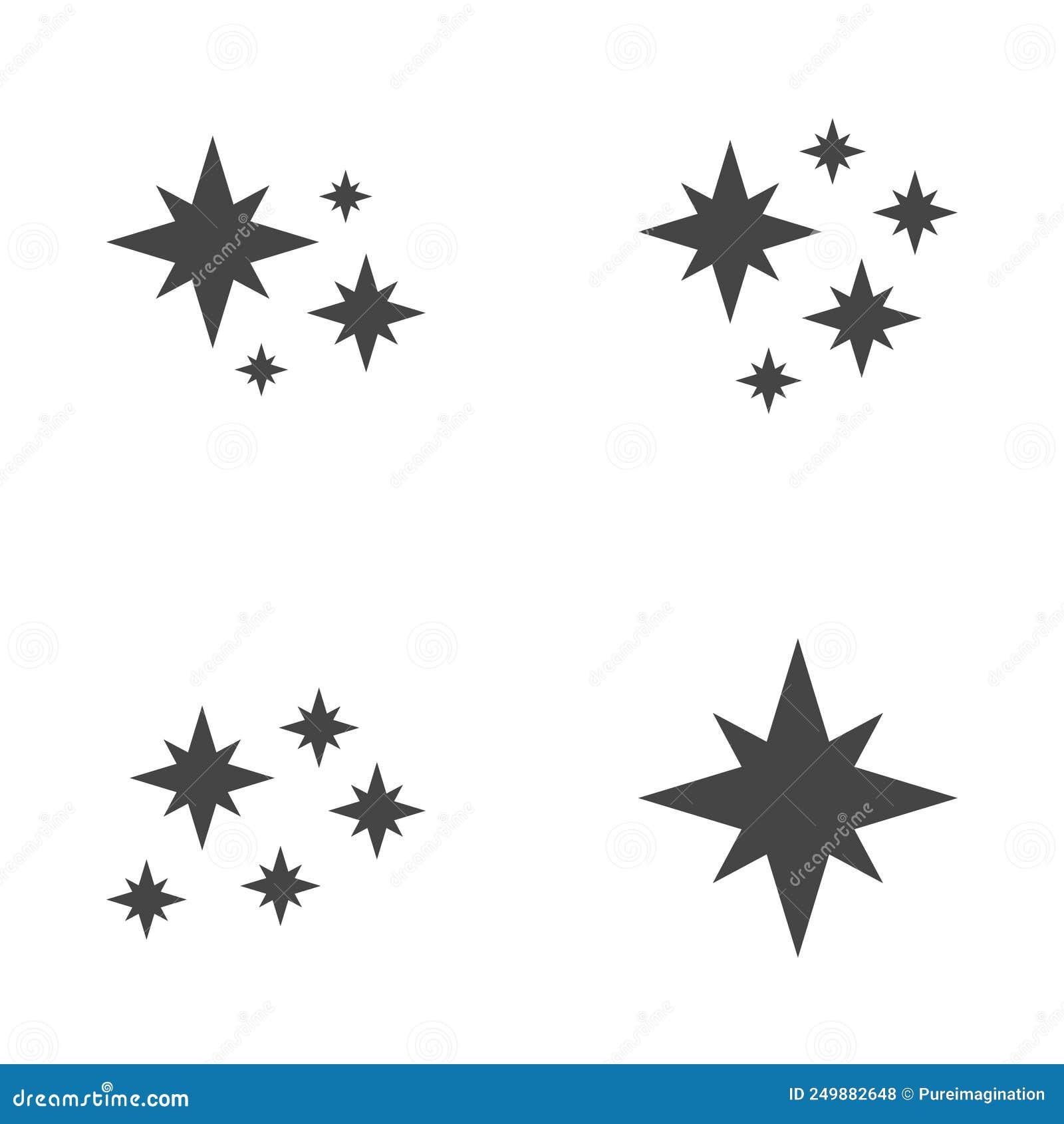 Conjunto De Estrelas Brilha Design Plano Ilustração do Vetor ...