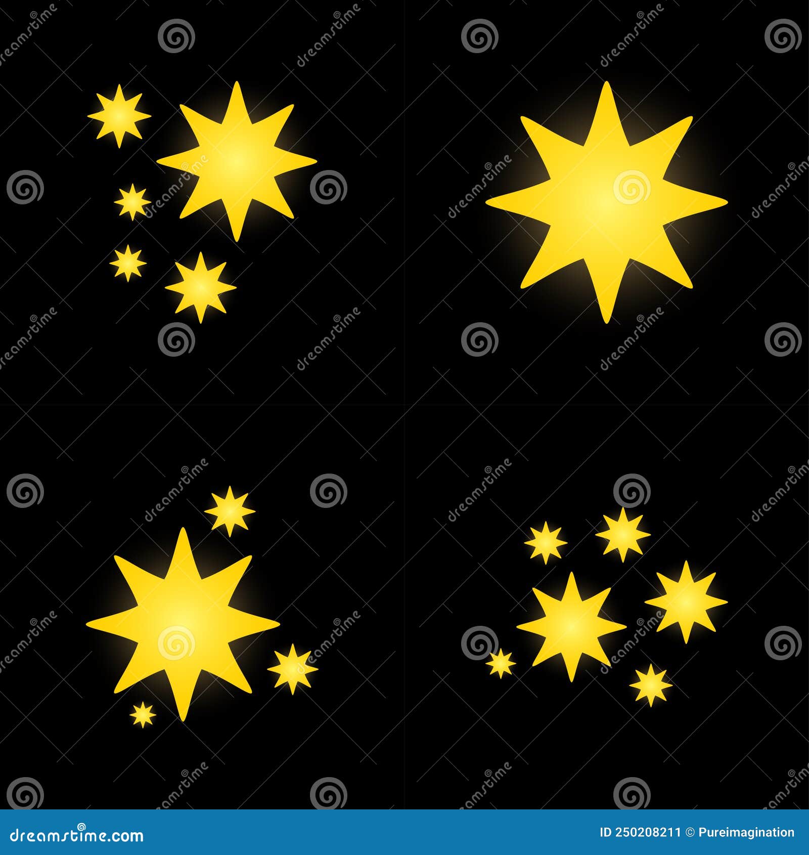 Conjunto De Estrelas Brilha Design Plano Ilustração do Vetor ...