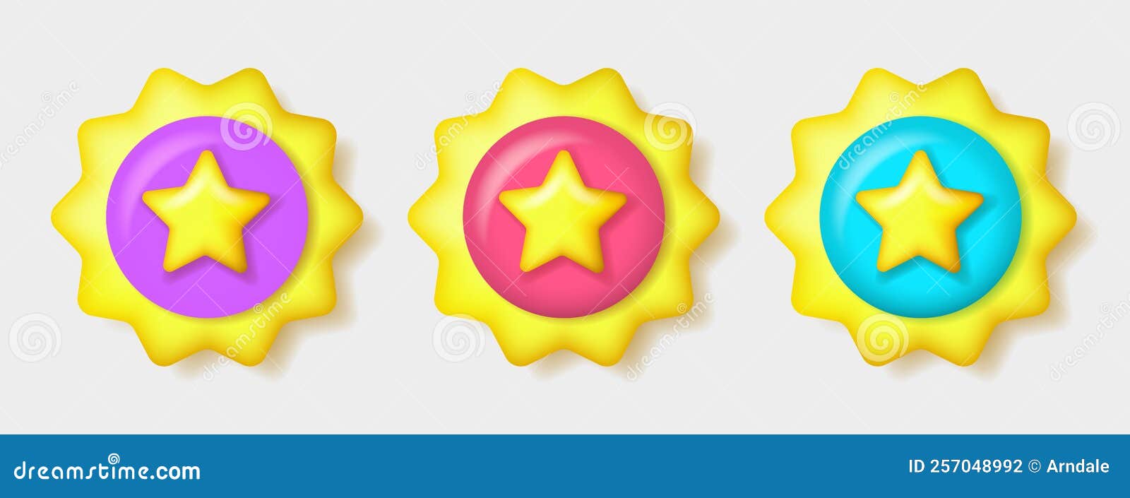 Conjunto De Estrellas De Color. Conjunto De Estrellas Realistas ...