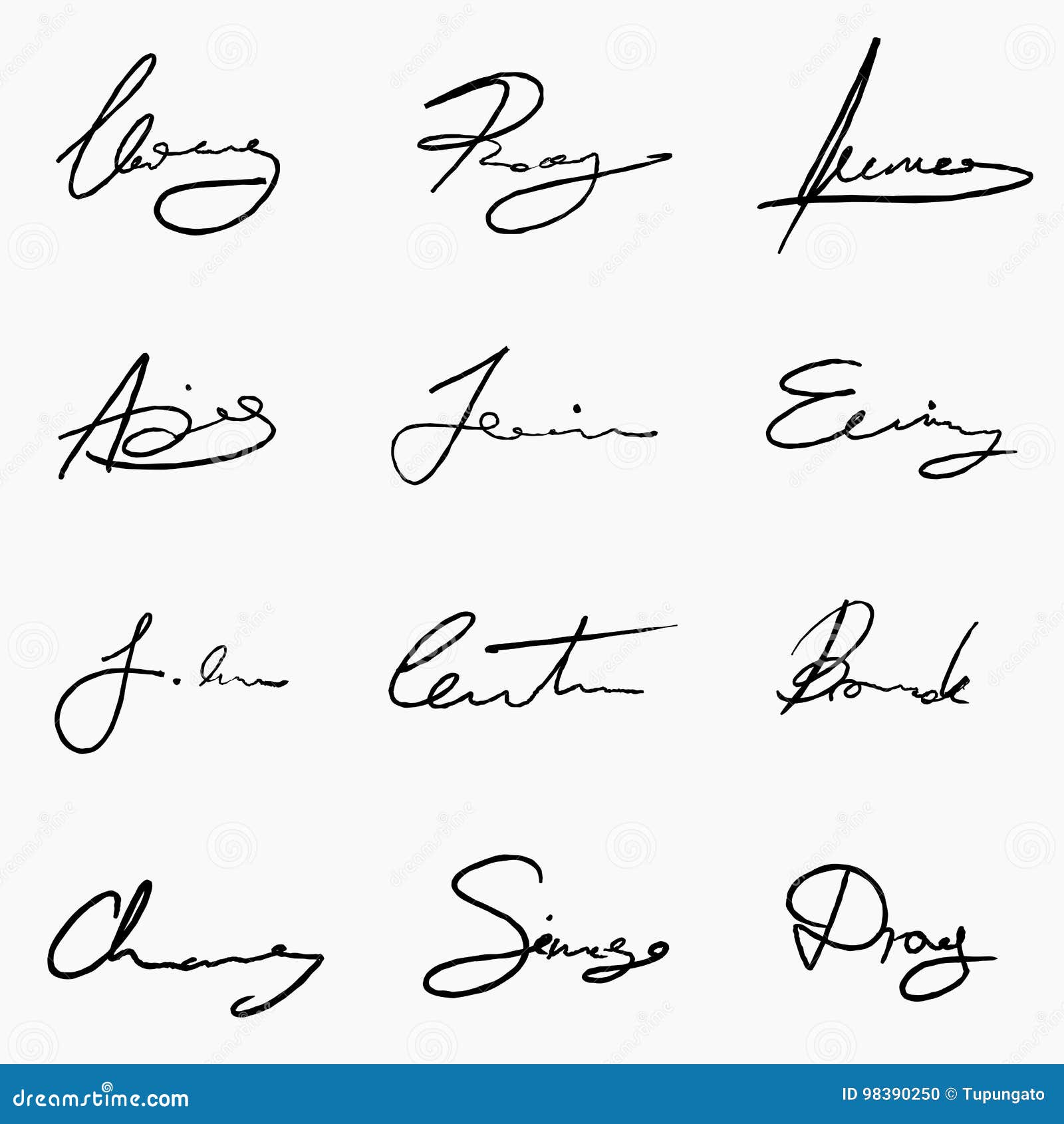 Conjunto De Firmas Del Negocio Ilustración del Vector - Ilustración de ...