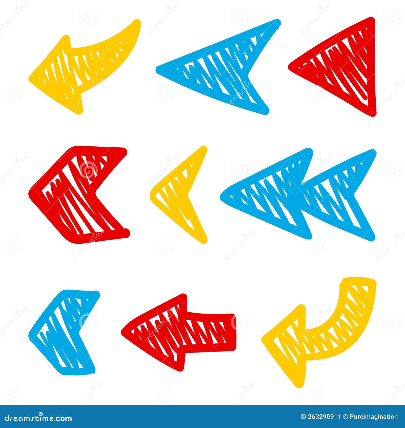 Conjunto De Flecha Dibujada a Mano Ilustración del Vector - Ilustración ...