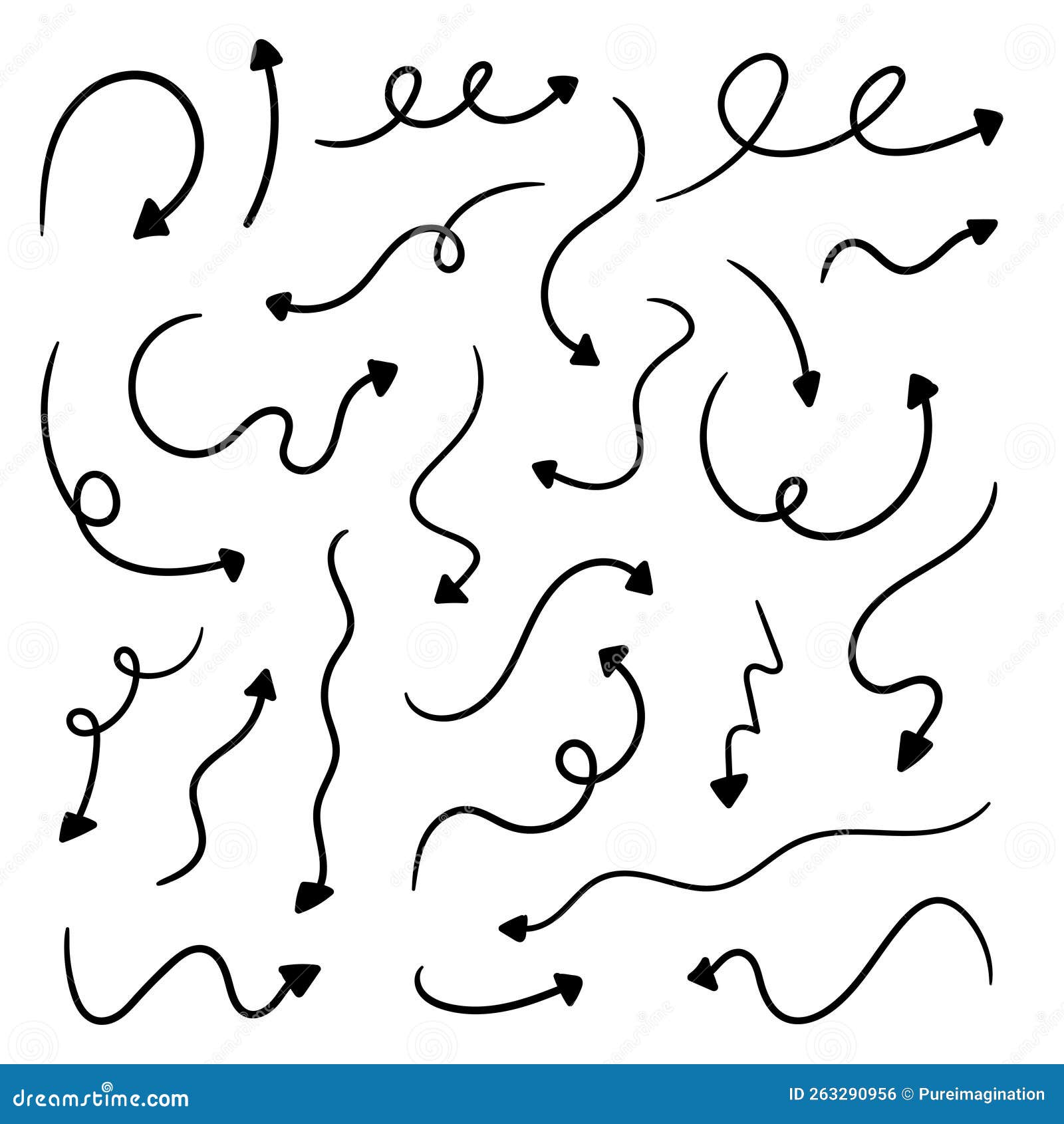 Conjunto De Flecha Dibujada a Mano Ilustración del Vector - Ilustración ...